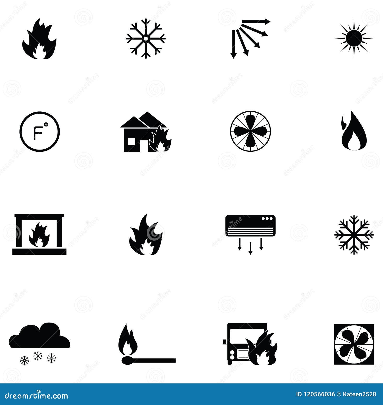 Sistema Del Icono Del Calor Ilustración del Vector - Ilustración de ...