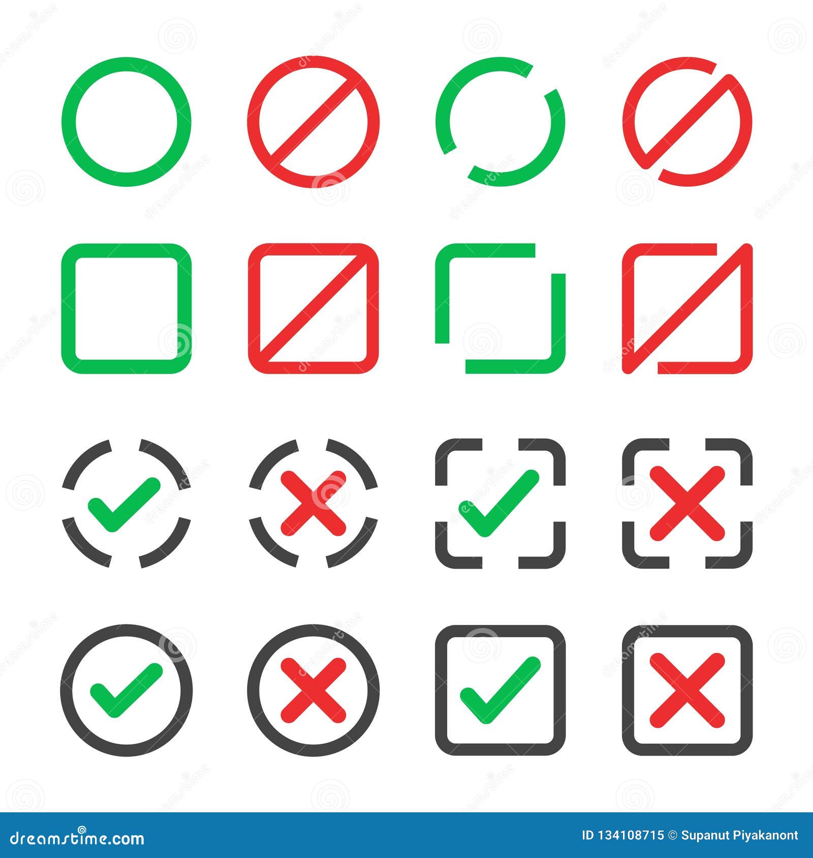 Sistema Del Icono Del Checkbox Ilustración del Vector - Ilustración de ...