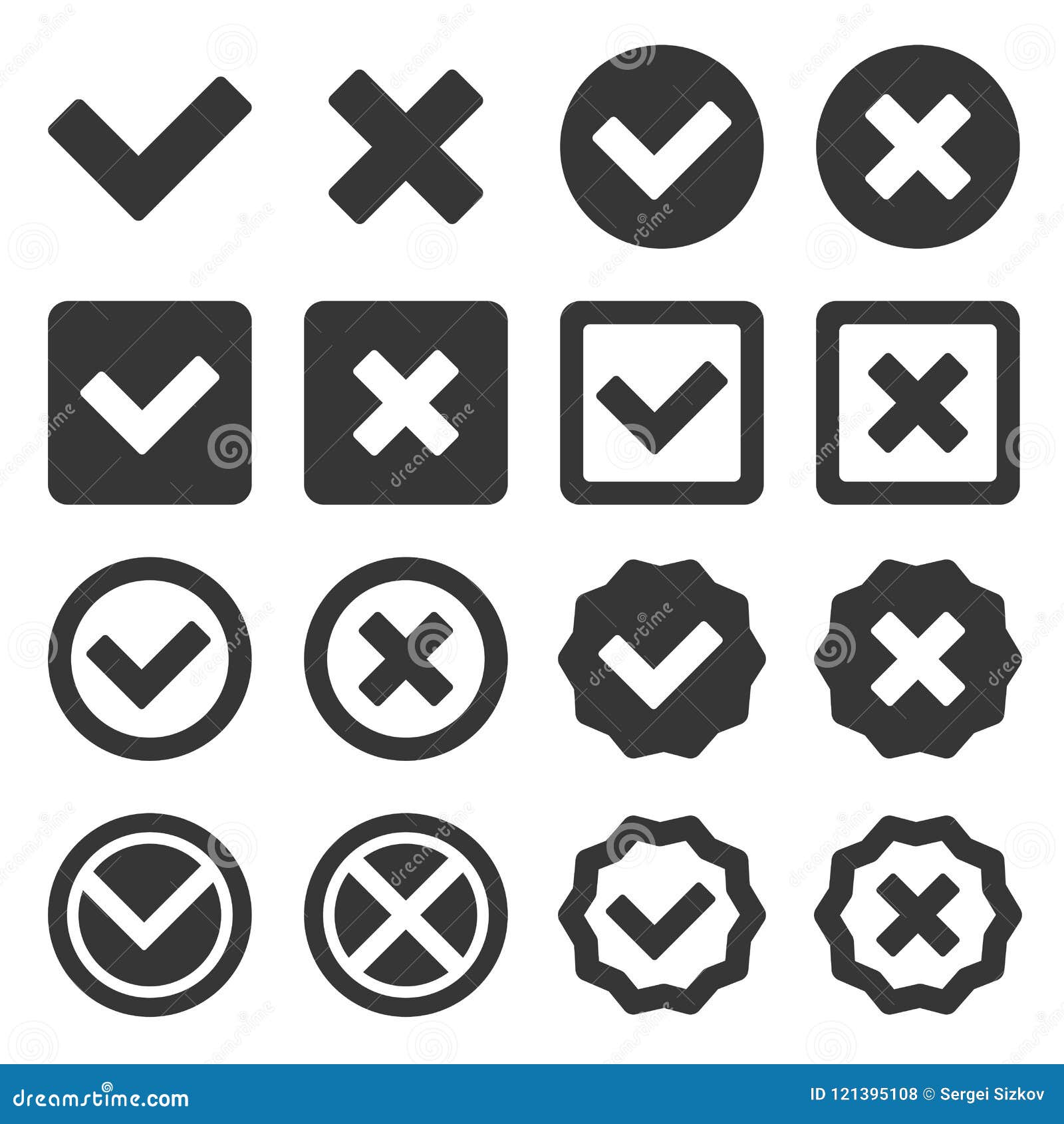 Sistema Del Icono Del Checkbox Vector Ilustración del Vector ...