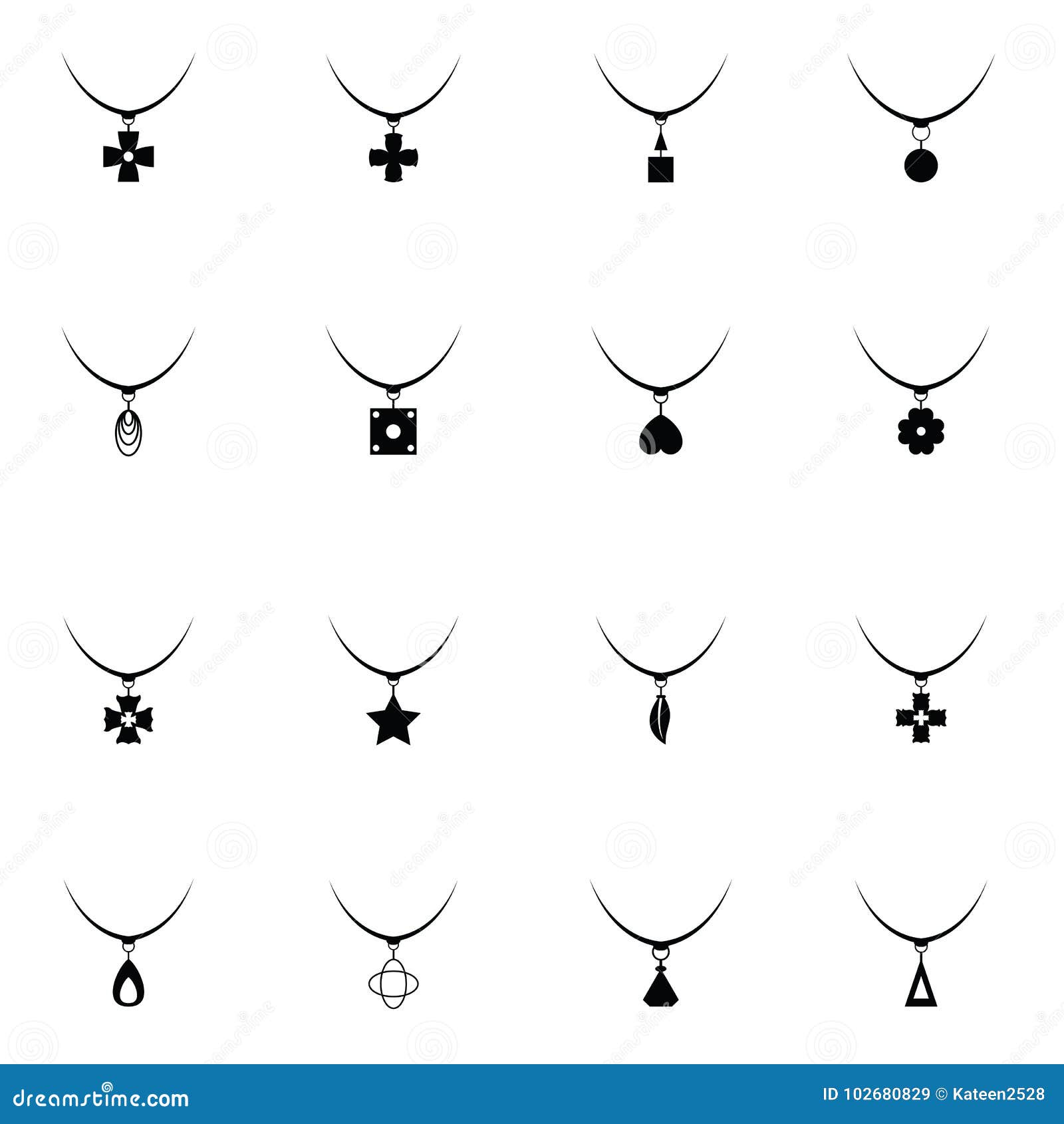 Sistema Del Icono Del Collar Stock de ilustración - Ilustración de ...