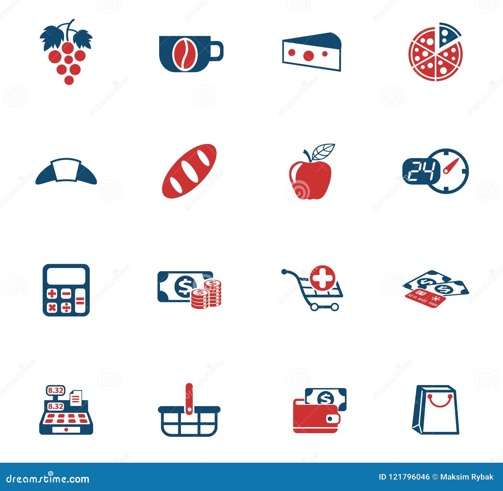 Sistema Del Icono Del Colmado Ilustración del Vector - Ilustración de ...