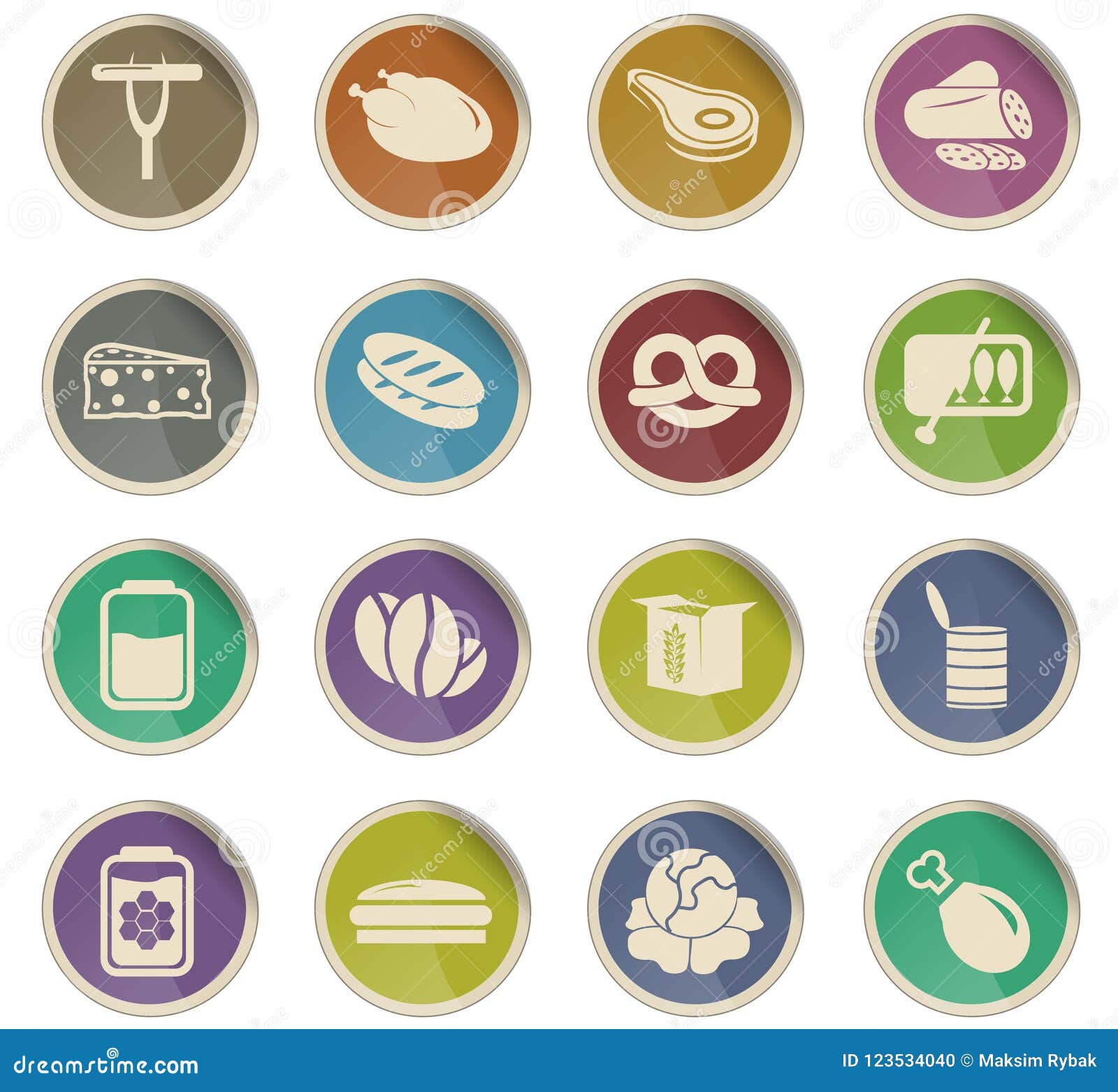 Sistema Del Icono Del Colmado Ilustración del Vector - Ilustración de ...