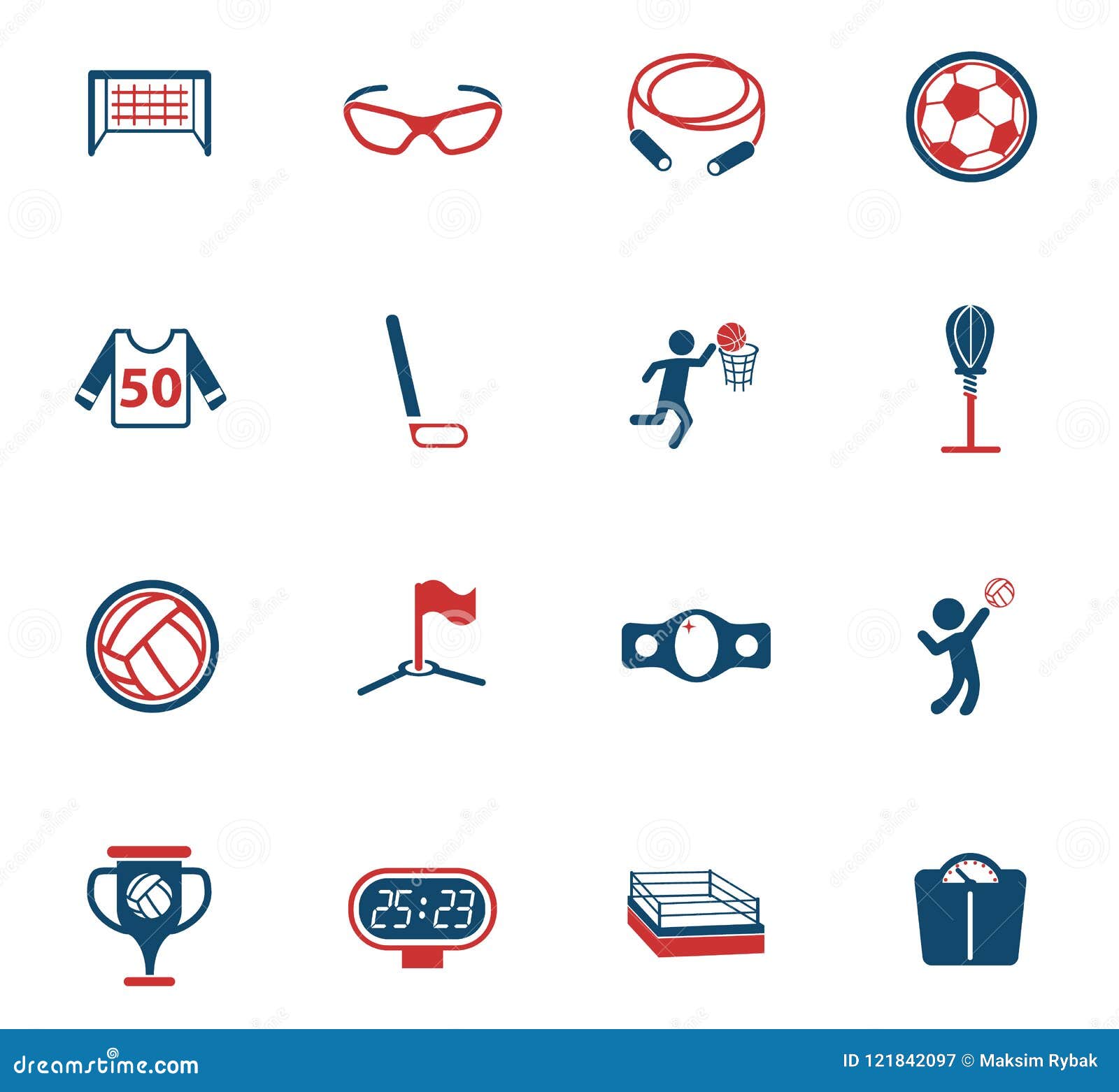 Sistema Del Icono Del Color Del Deporte Ilustración del Vector ...