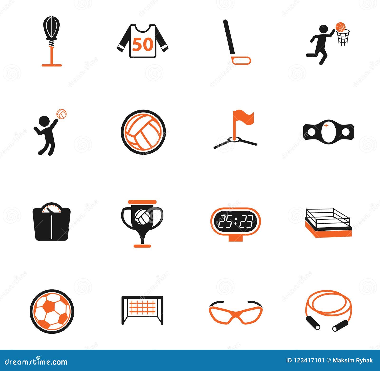 Sistema Del Icono Del Color Del Deporte Ilustración del Vector ...