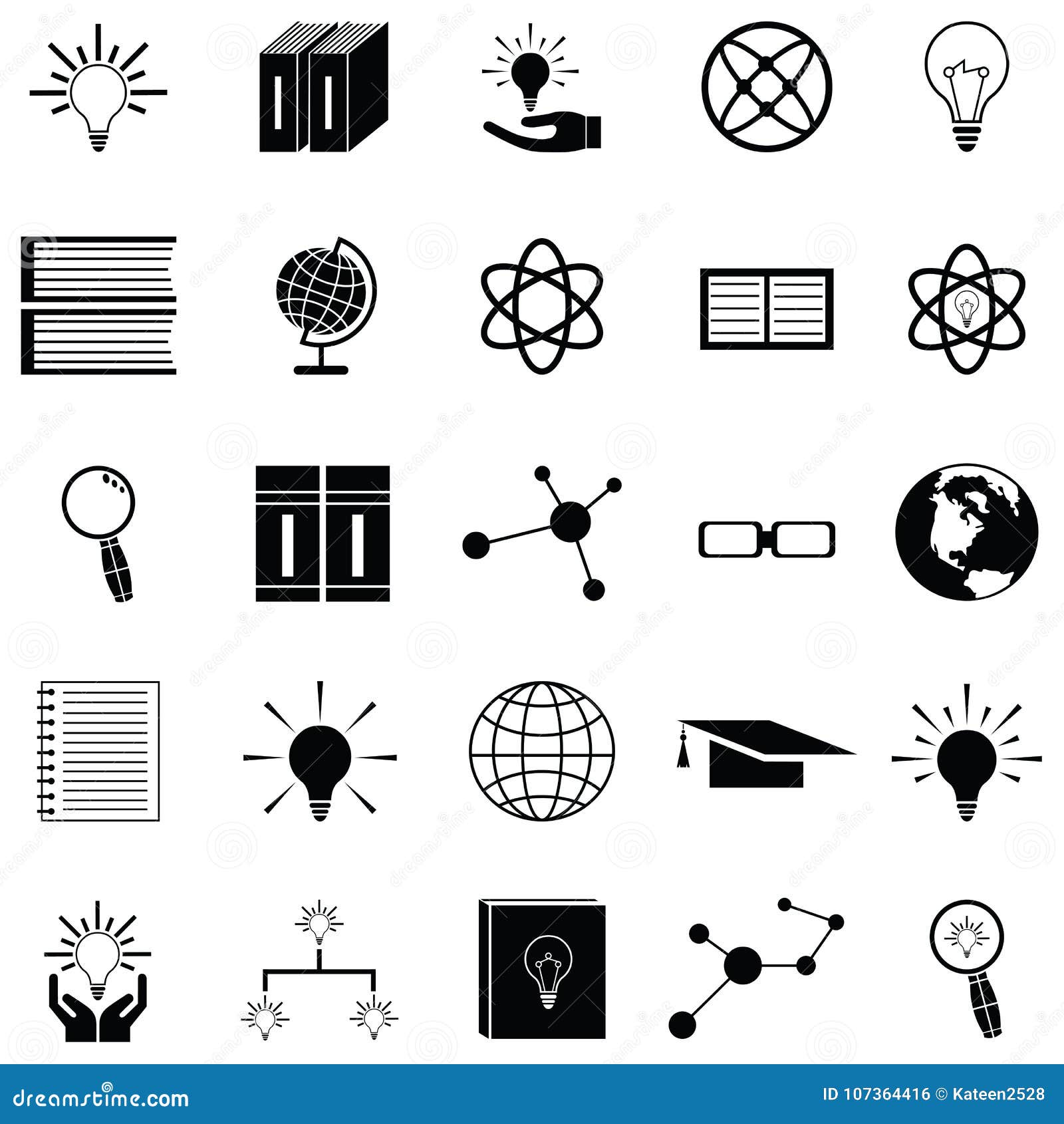 Sistema Del Icono Del Conocimiento Ilustración del Vector - Ilustración ...