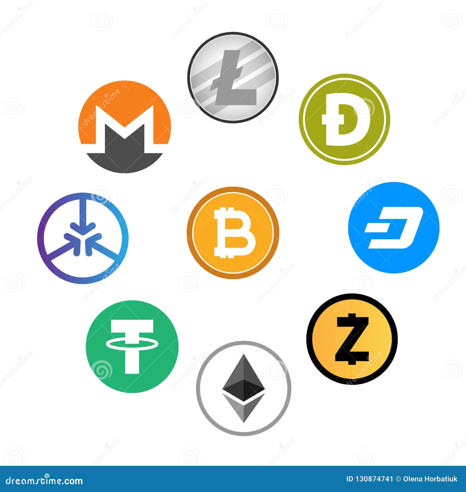 Sistema Del Icono Del Cryptocurrency Vector Foto editorial ...