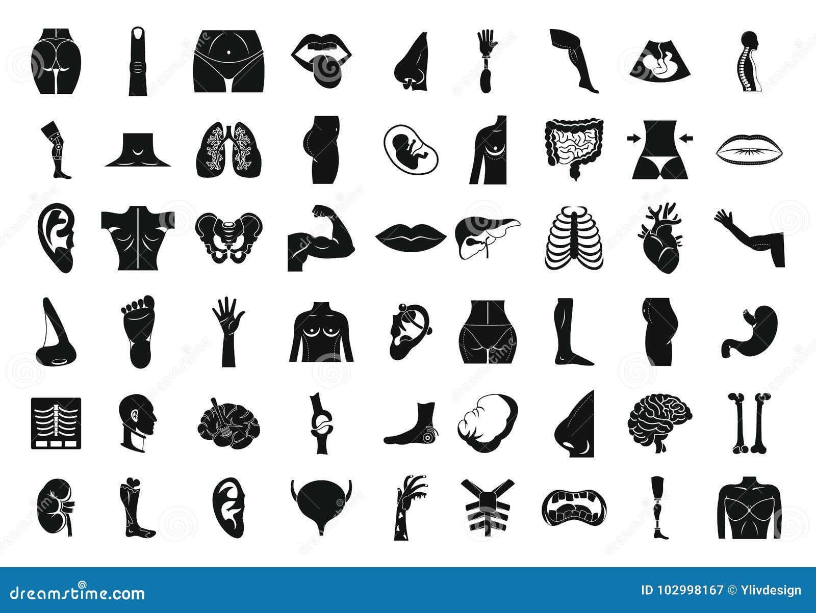 Sistema Del Icono Del Cuerpo Humano, Estilo Simple Ilustración del Vector - Ilustración de ...