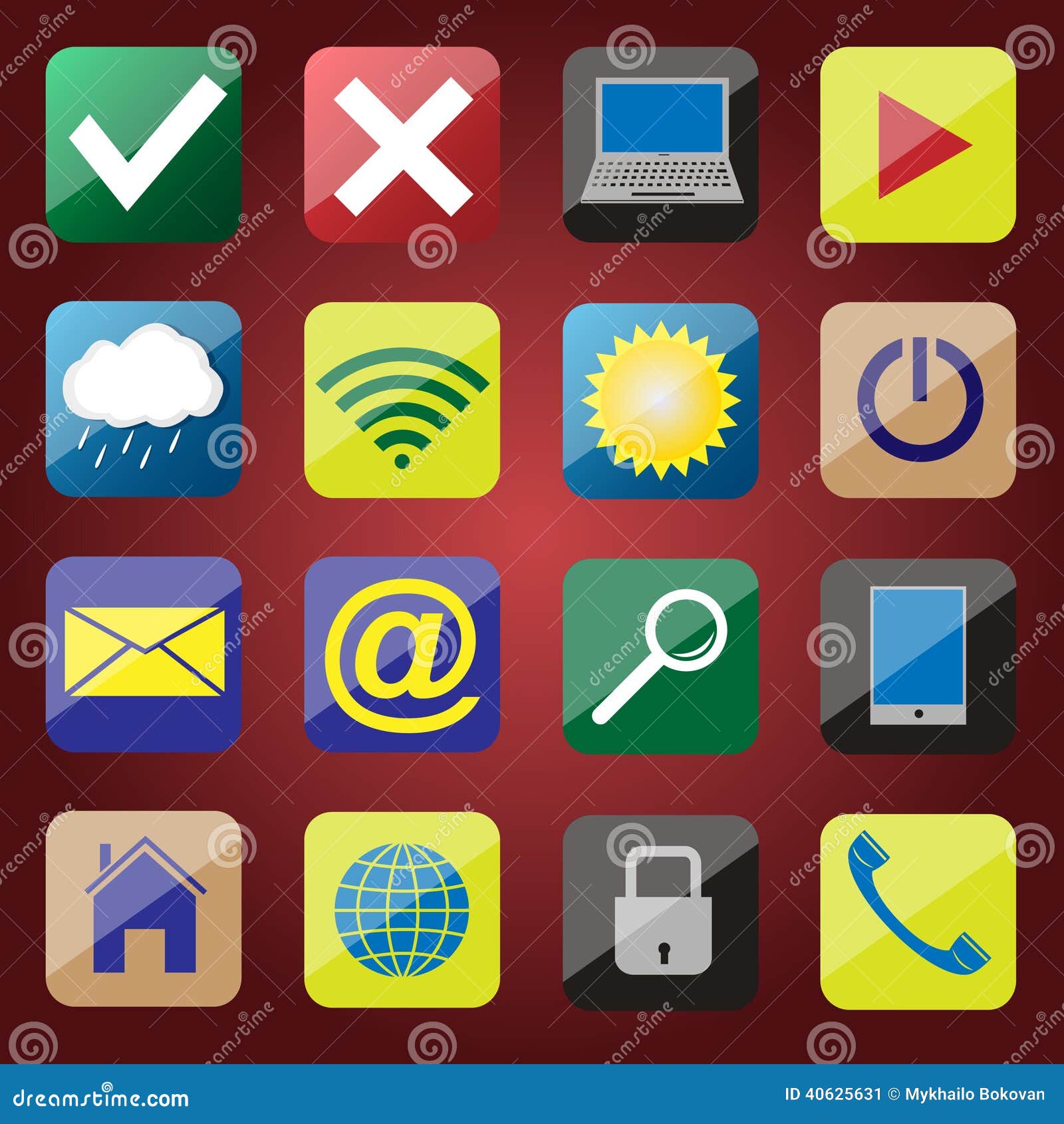 Sistema del icono de Apps ilustración del vector. Ilustración de casero ...