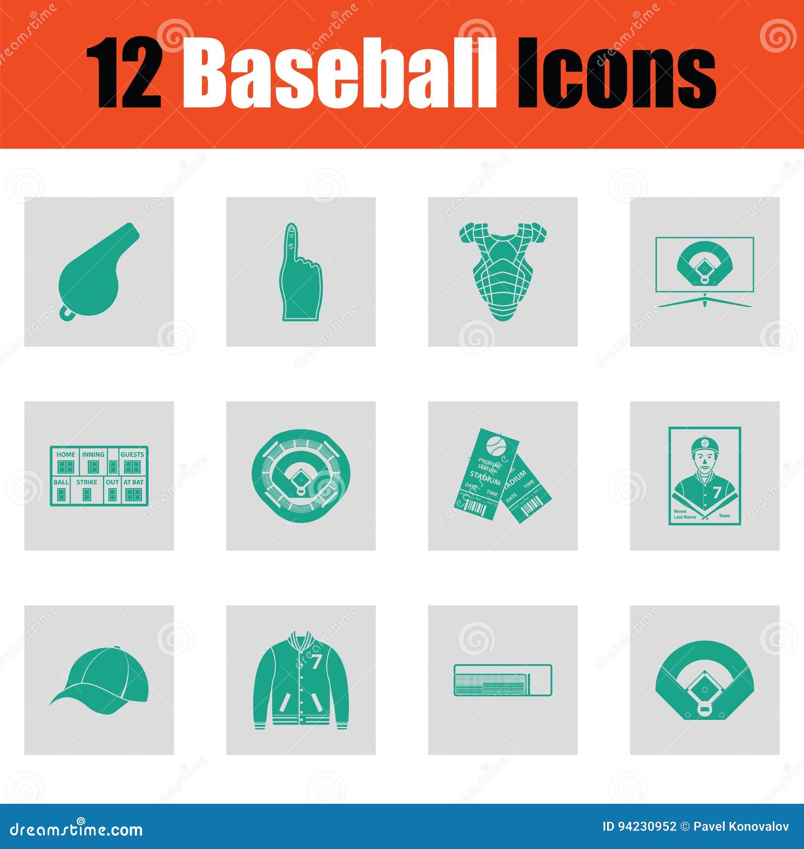 Sistema Del Icono De Baseballl Ilustración del Vector - Ilustración de ...