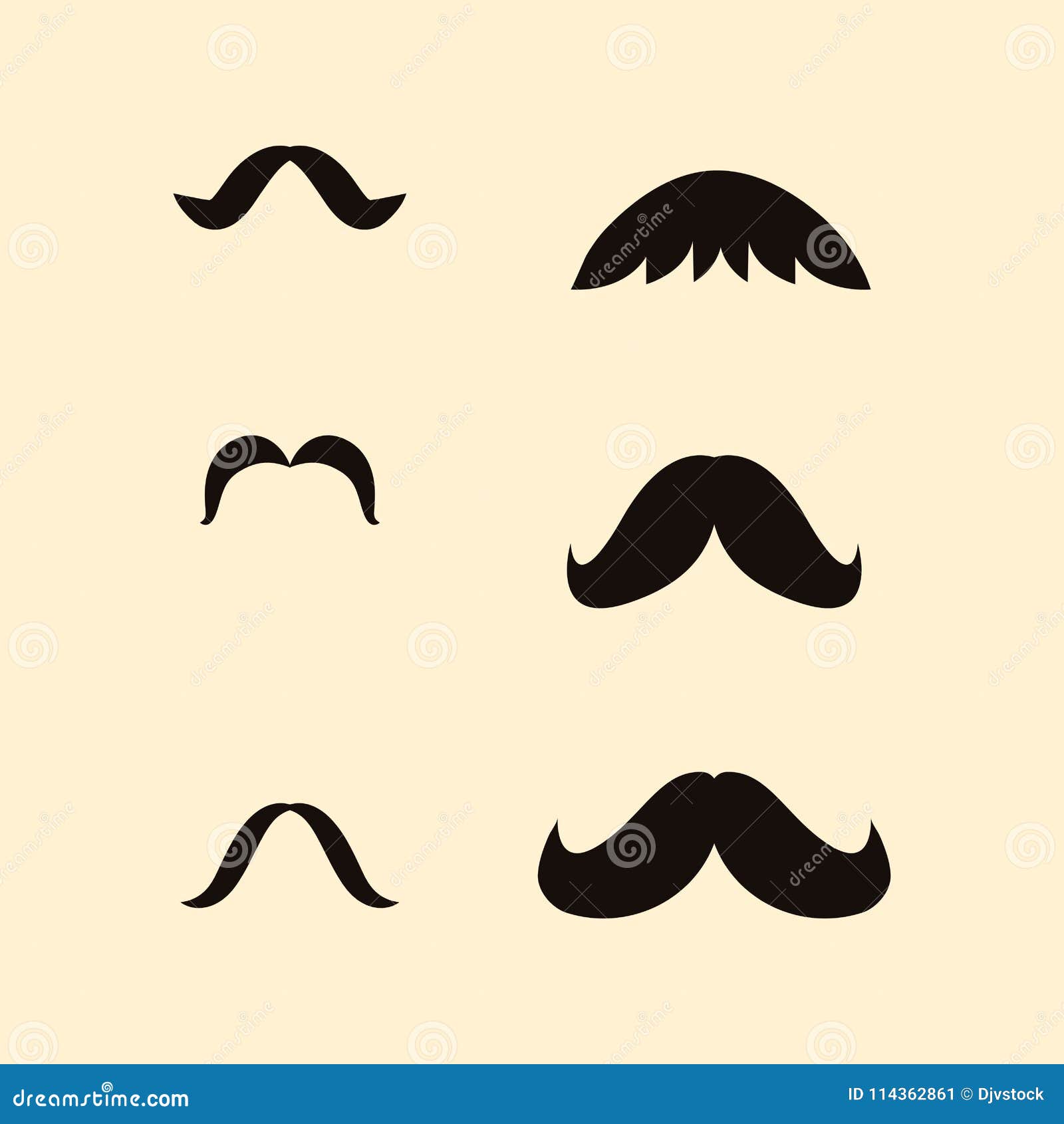 Sistema Del Icono De Bigotes Ilustración del Vector - Ilustración de ...