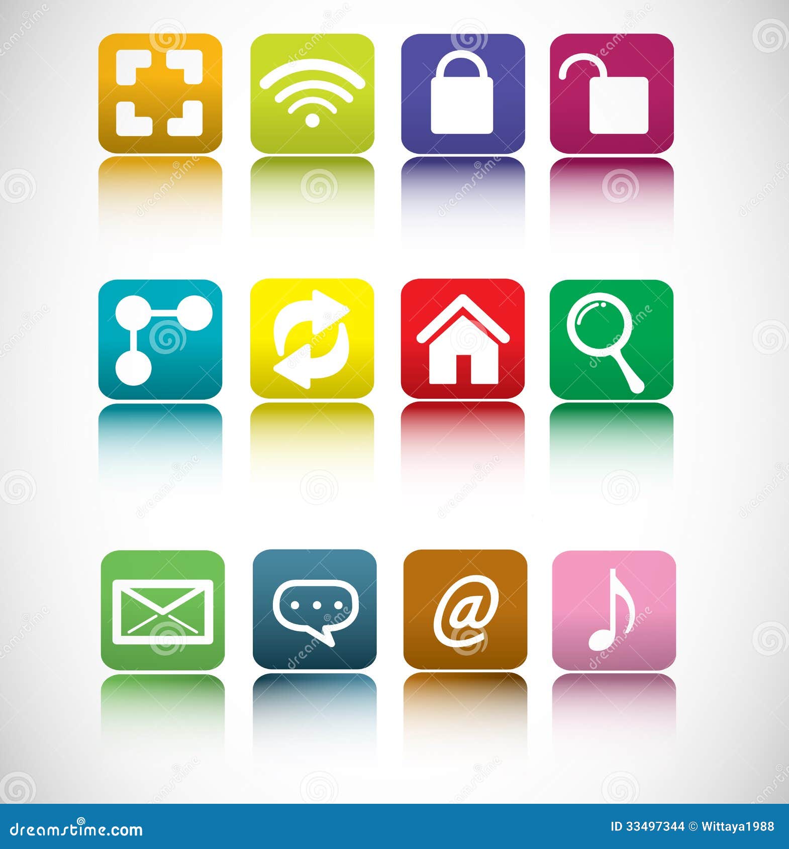 Sistema Del Icono De Internet Ilustración del Vector - Ilustración de ...