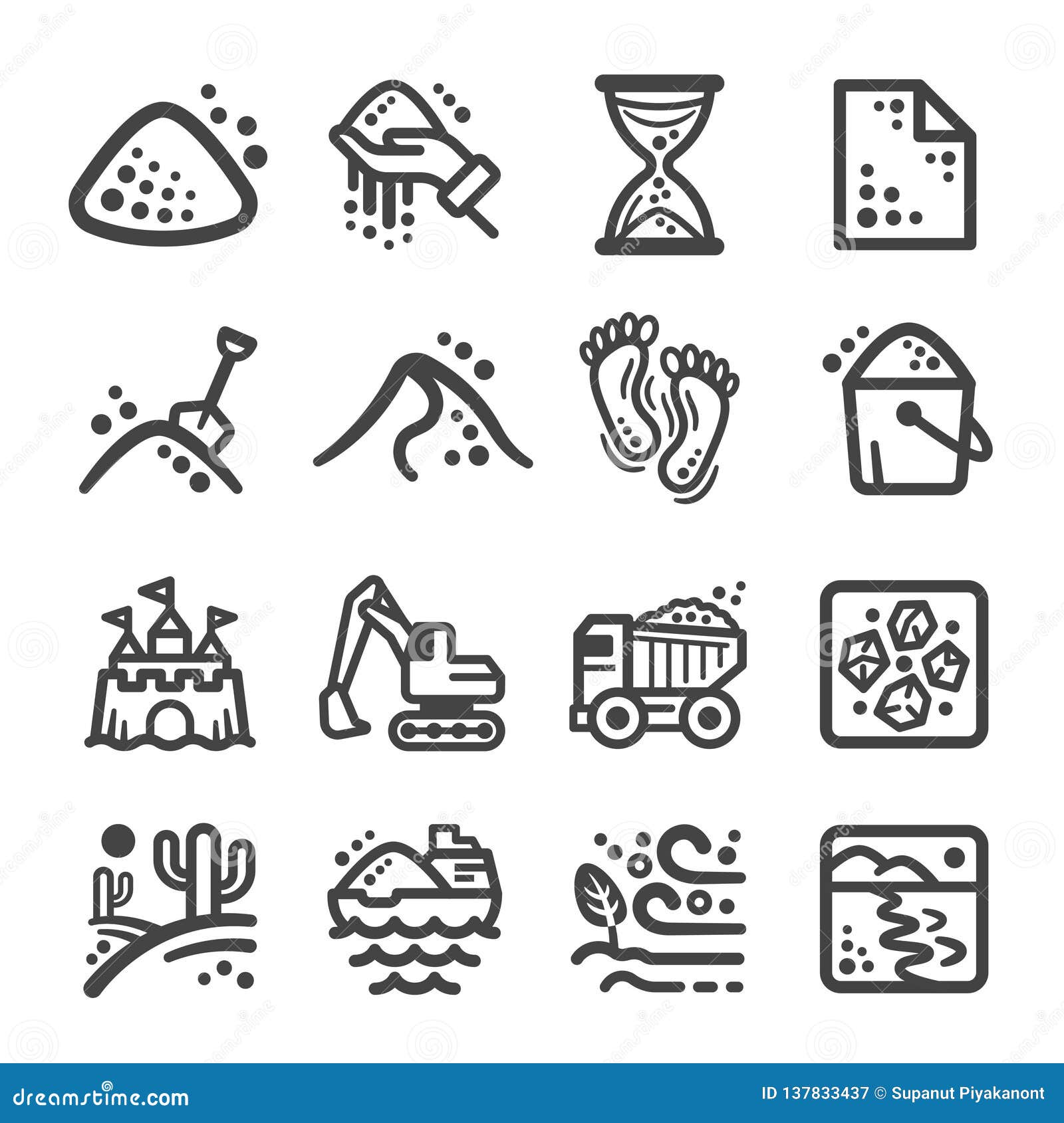 Sistema Del Icono De La Arena Ilustración del Vector - Ilustración de ...