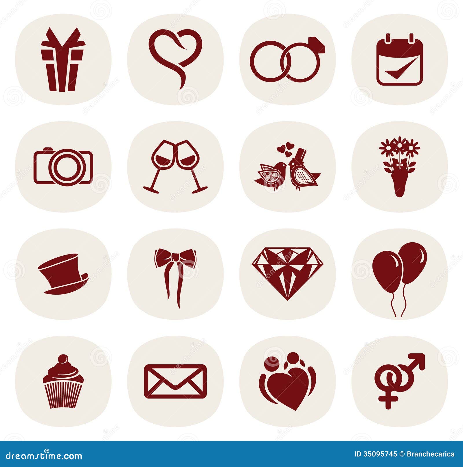 Sistema Del Icono De La Boda Ilustración del Vector - Ilustración de ...