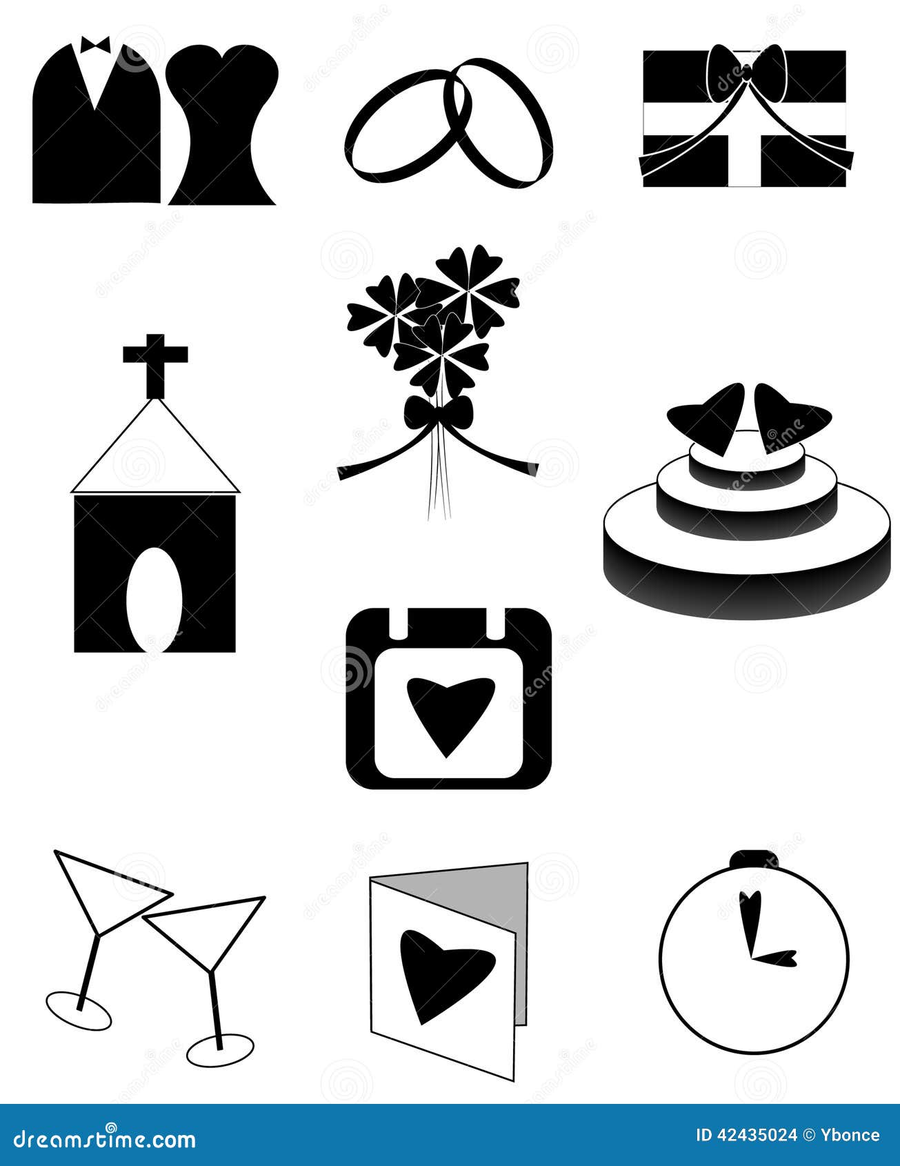 Sistema Del Icono De La Boda Stock de ilustración - Ilustración de ...