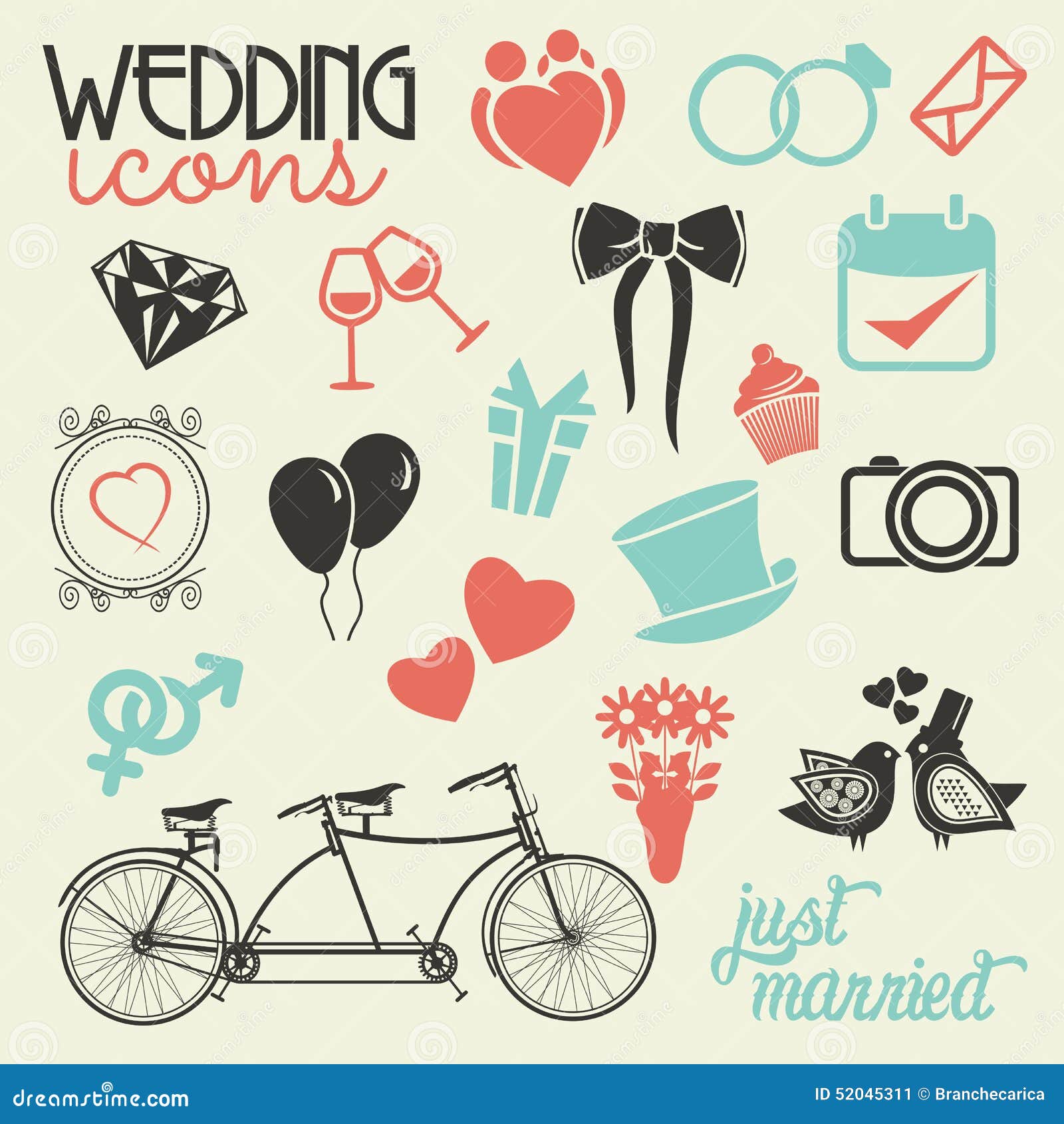 Sistema Del Icono De La Boda Ilustración del Vector - Ilustración de ...