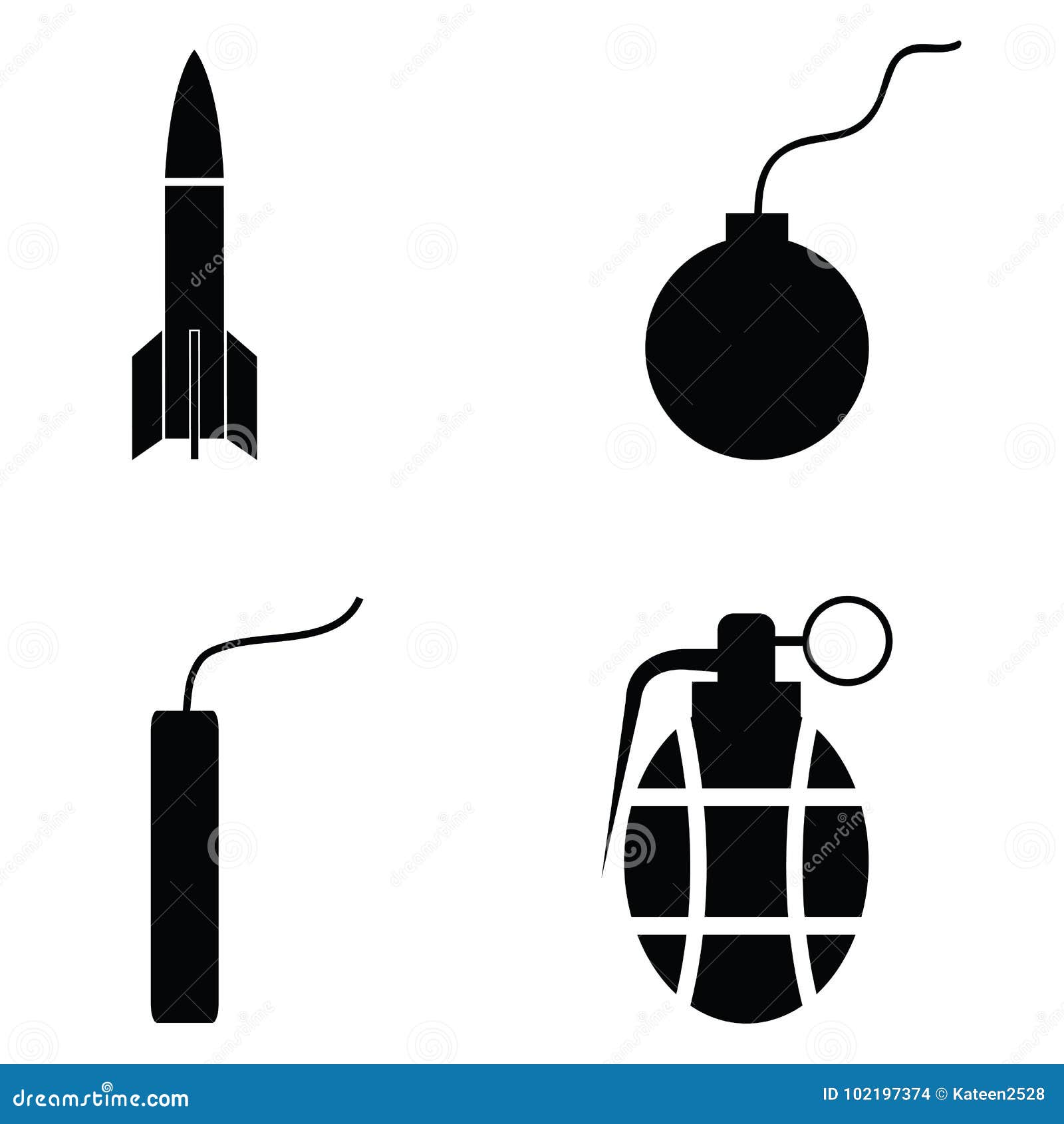 Sistema Del Icono De La Bomba Ilustración del Vector - Ilustración de ...