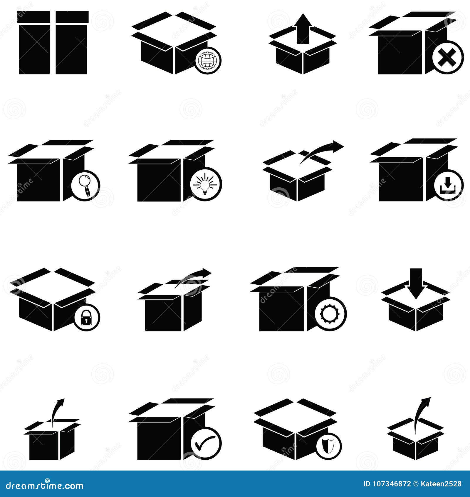 Sistema Del Icono De La Caja Ilustración del Vector - Ilustración de ...