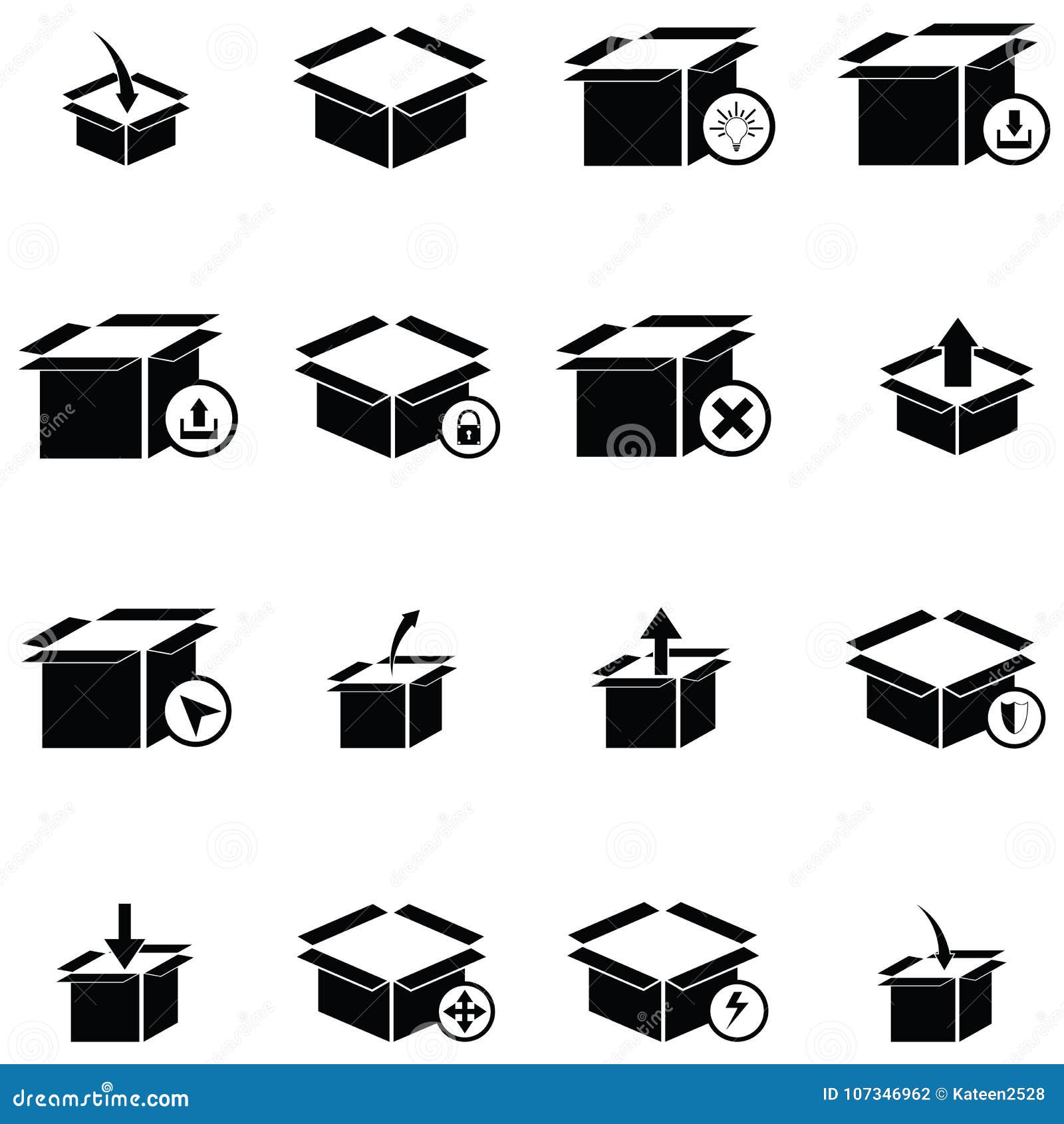 Sistema Del Icono De La Caja Ilustración del Vector - Ilustración de ...