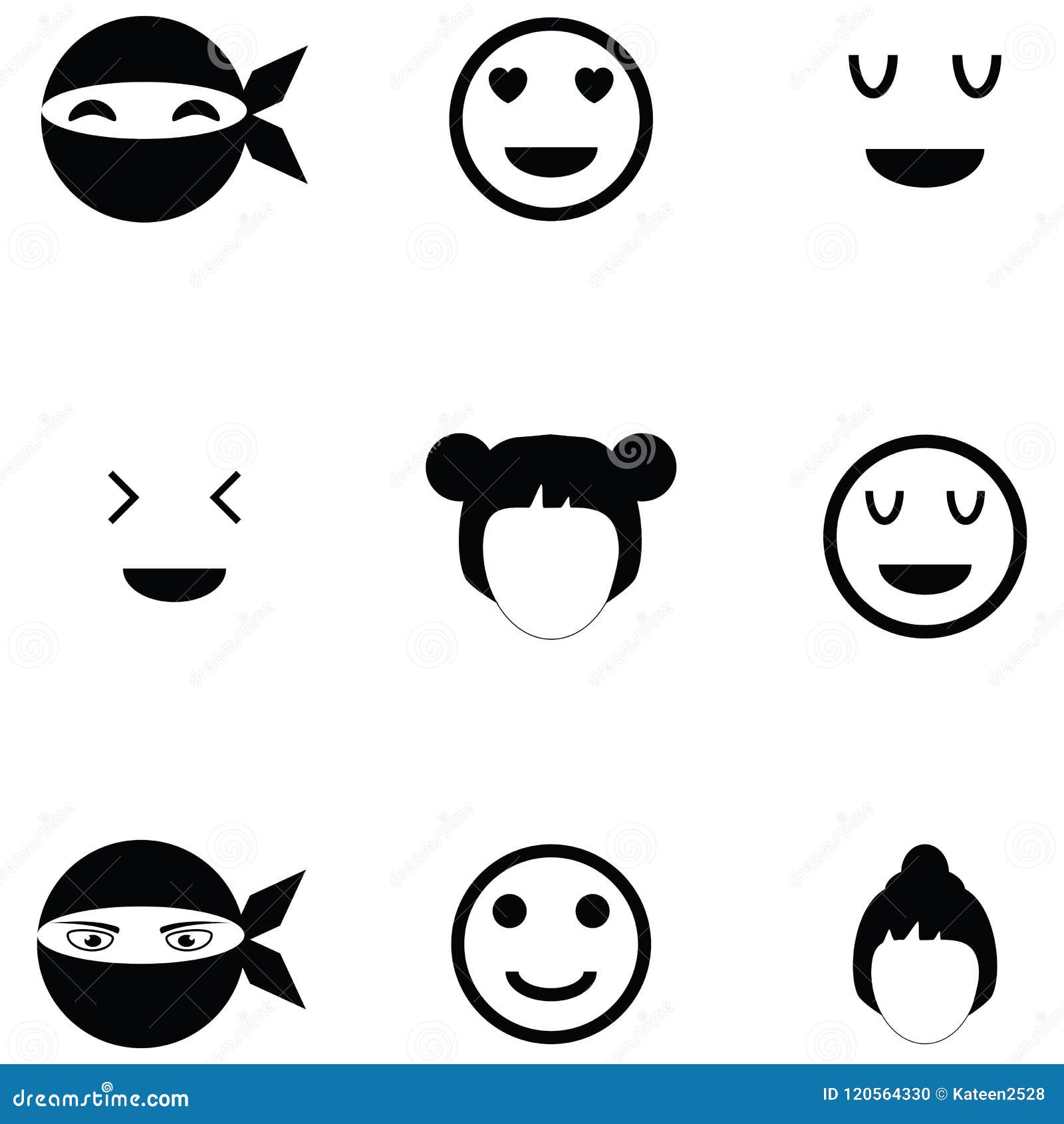 Sistema Del Icono De La Cara Ilustración del Vector - Ilustración de ...