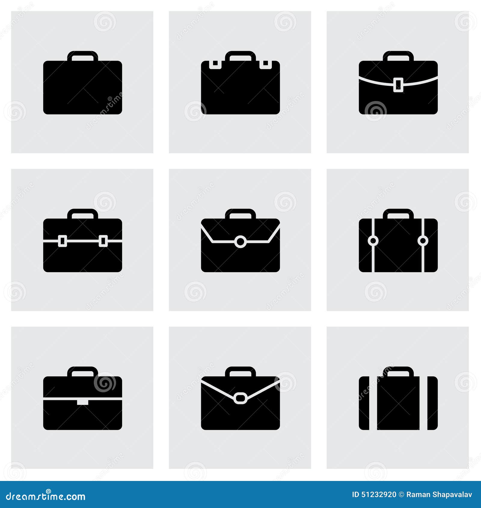Sistema Del Icono De La Cartera Del Vector Ilustración del Vector ...