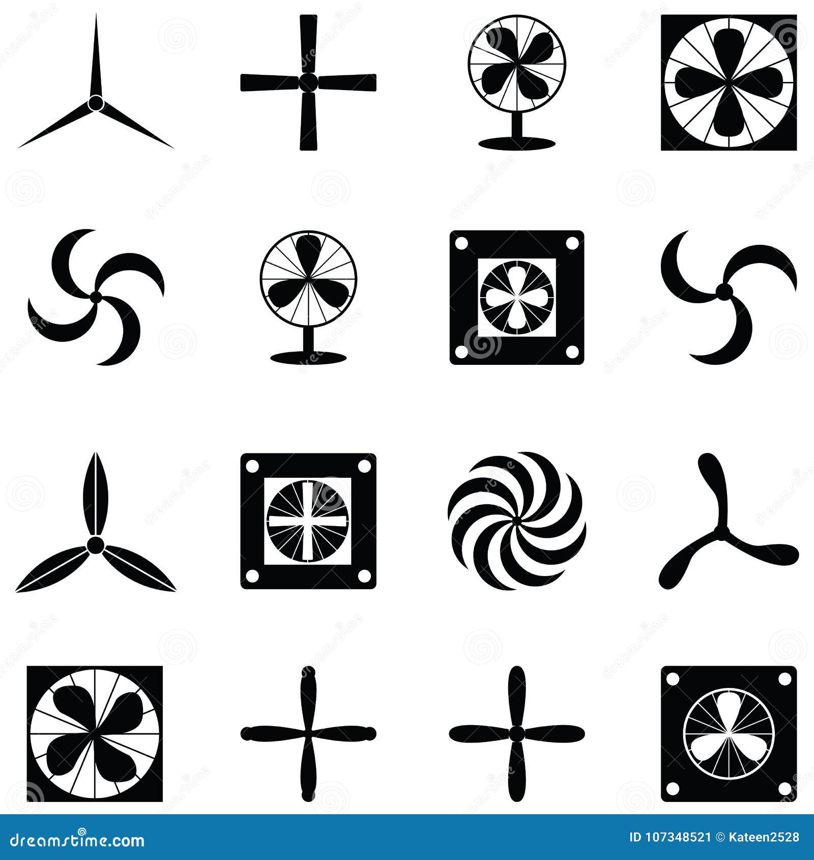 Sistema Del Icono De La Fan Ilustración del Vector - Ilustración de ...
