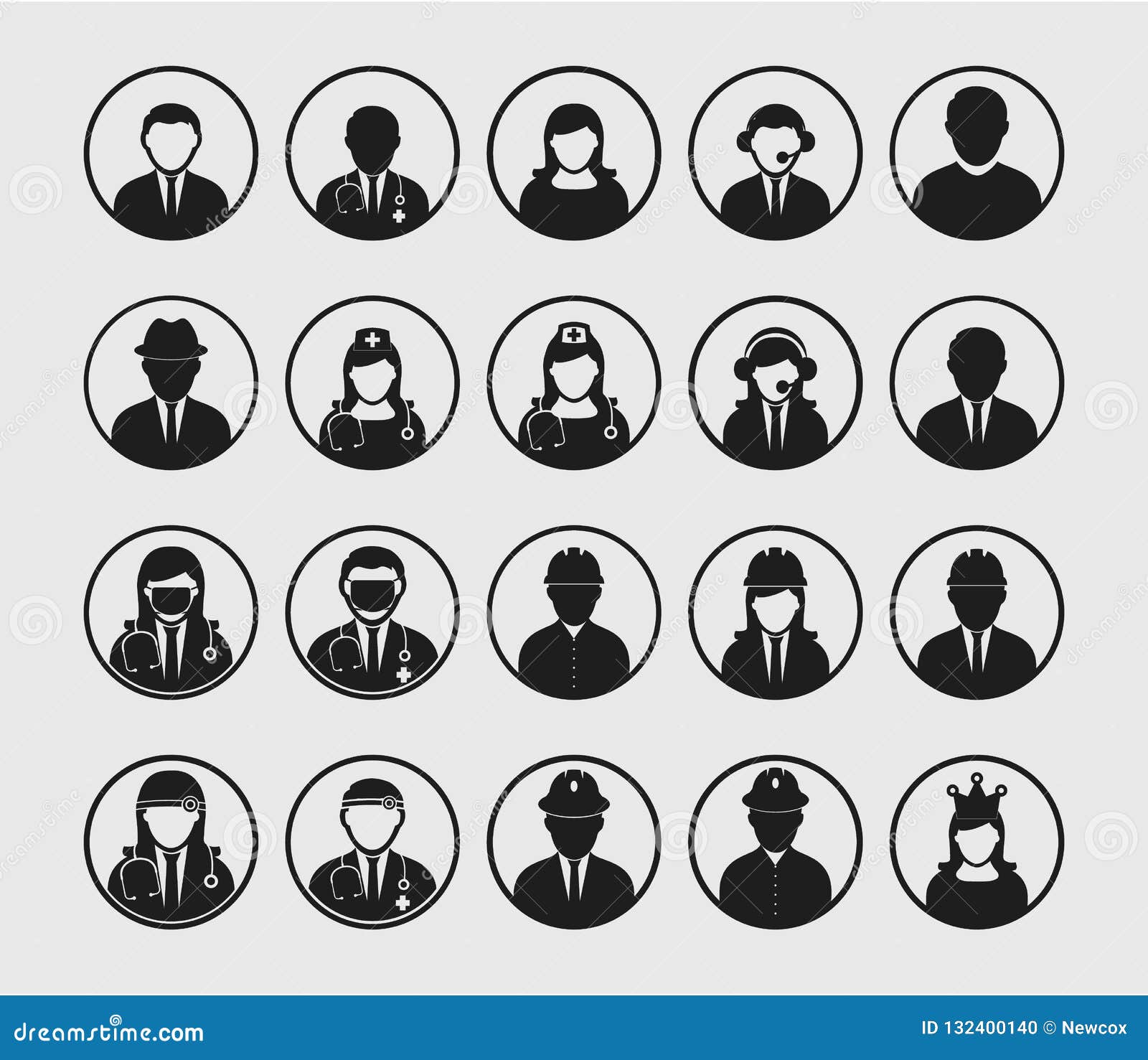 Sistema Del Icono De La Gente De Diferente Ilustración del Vector ...