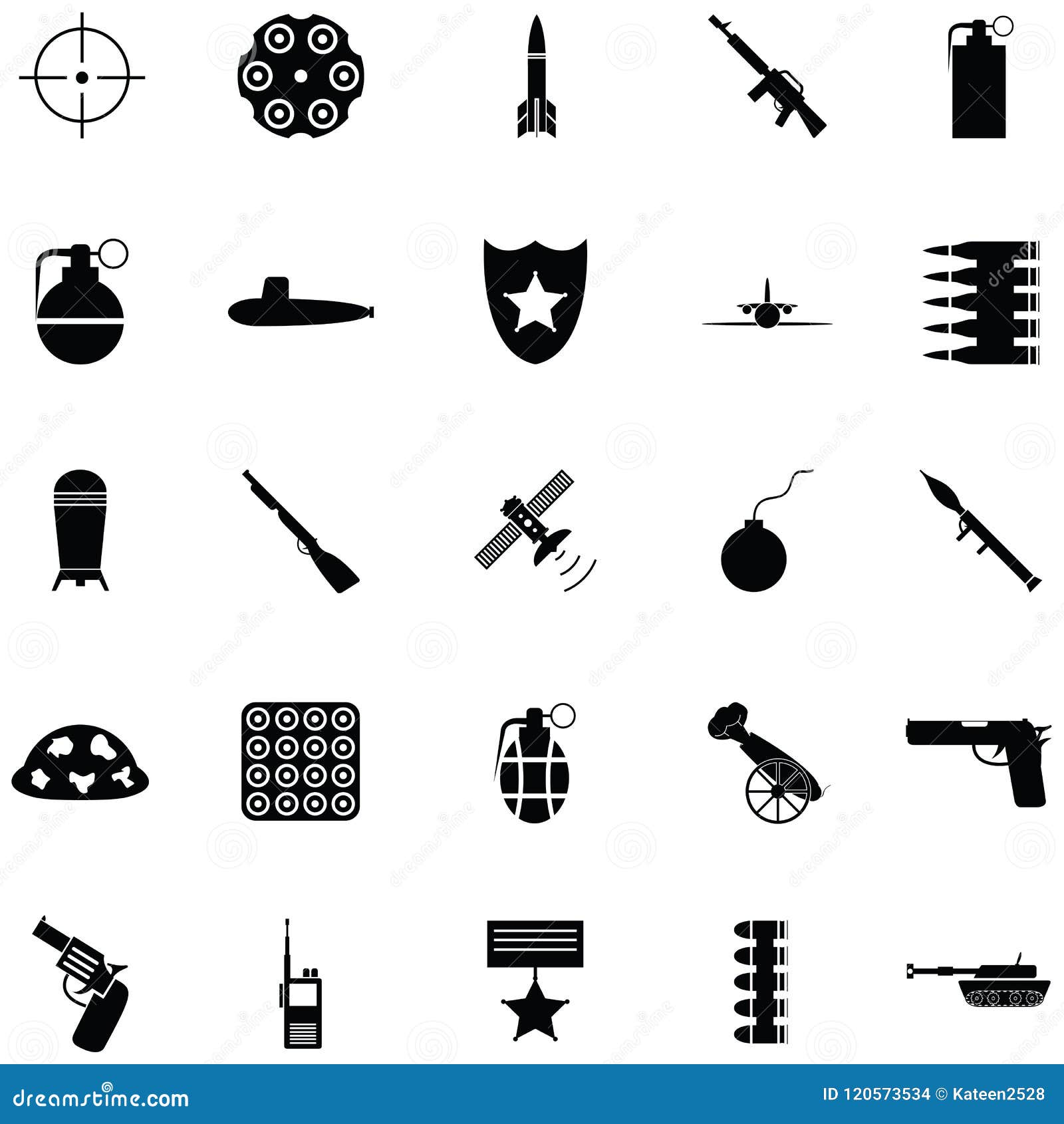 Sistema Del Icono De La Guerra Ilustración del Vector - Ilustración de ...