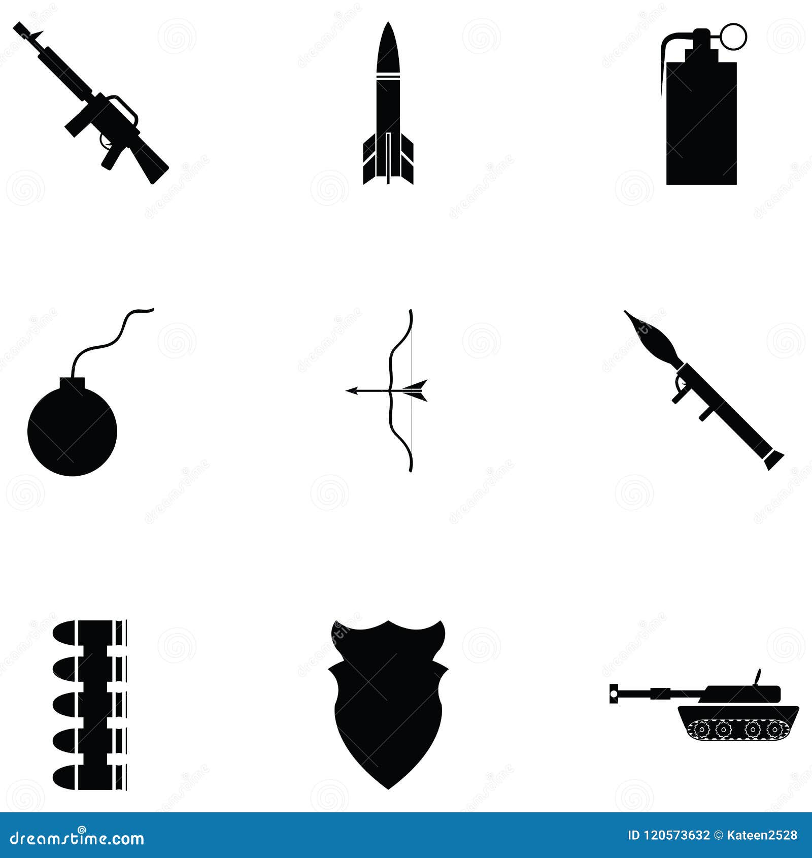 Sistema Del Icono De La Guerra Ilustración del Vector - Ilustración de ...