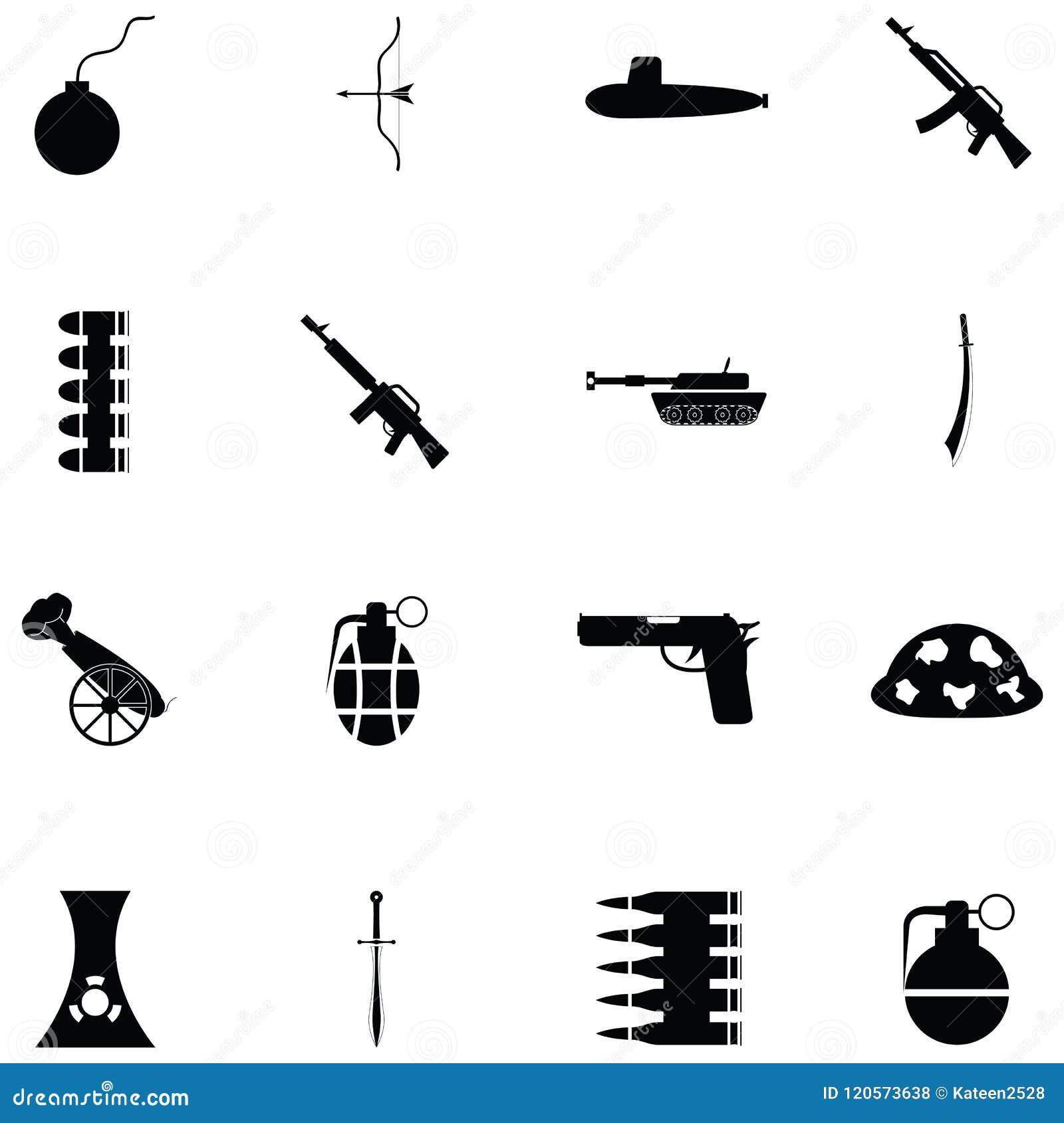 Sistema Del Icono De La Guerra Ilustración del Vector - Ilustración de ...