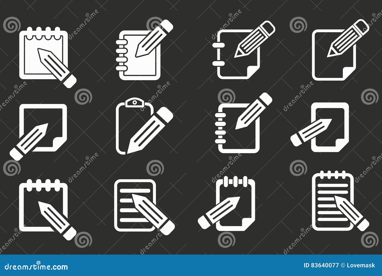 Sistema Del Icono De La Libreta Ilustración del Vector - Ilustración de ...