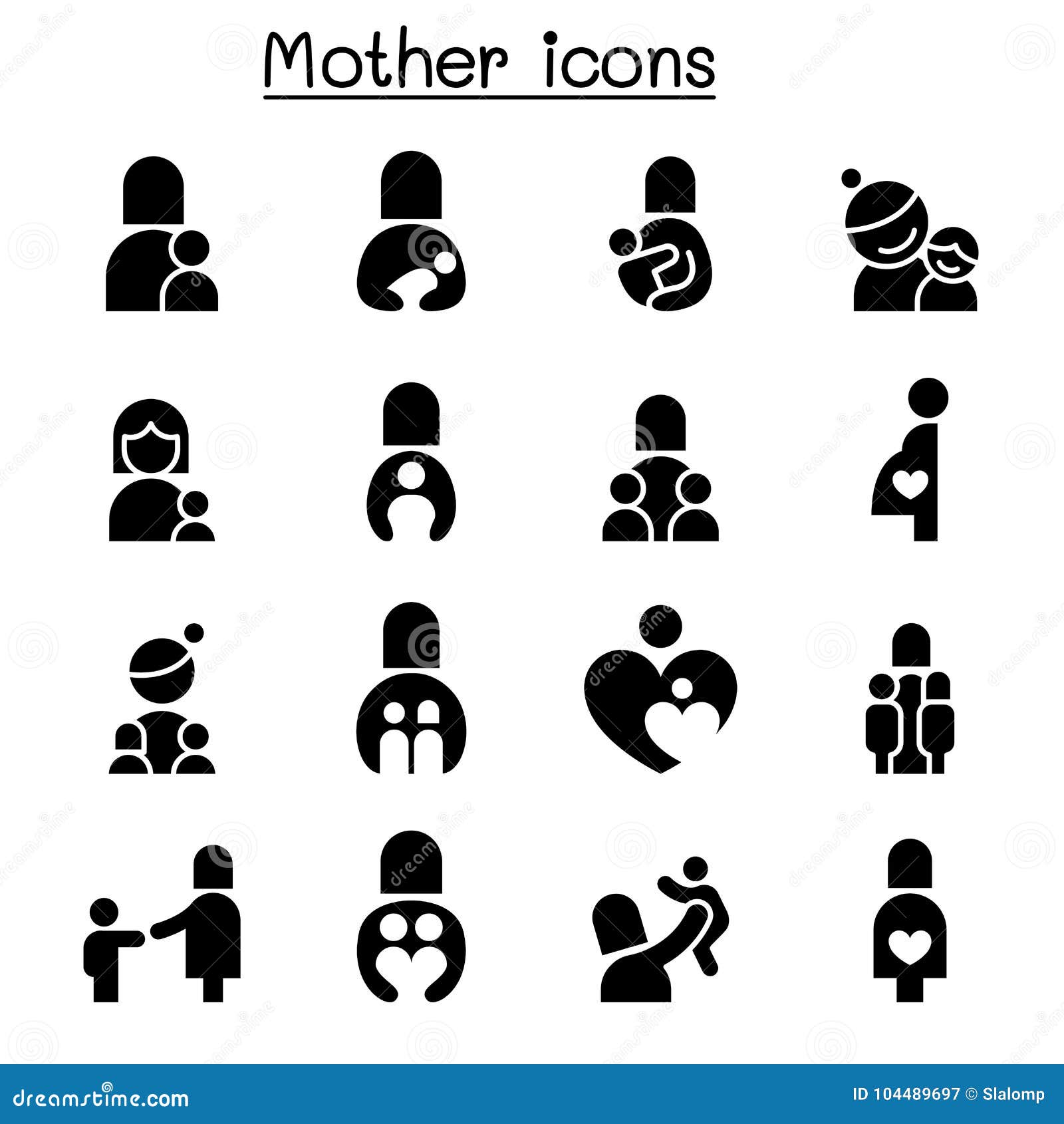 Sistema Del Icono De La Madre Ilustración del Vector - Ilustración de ...