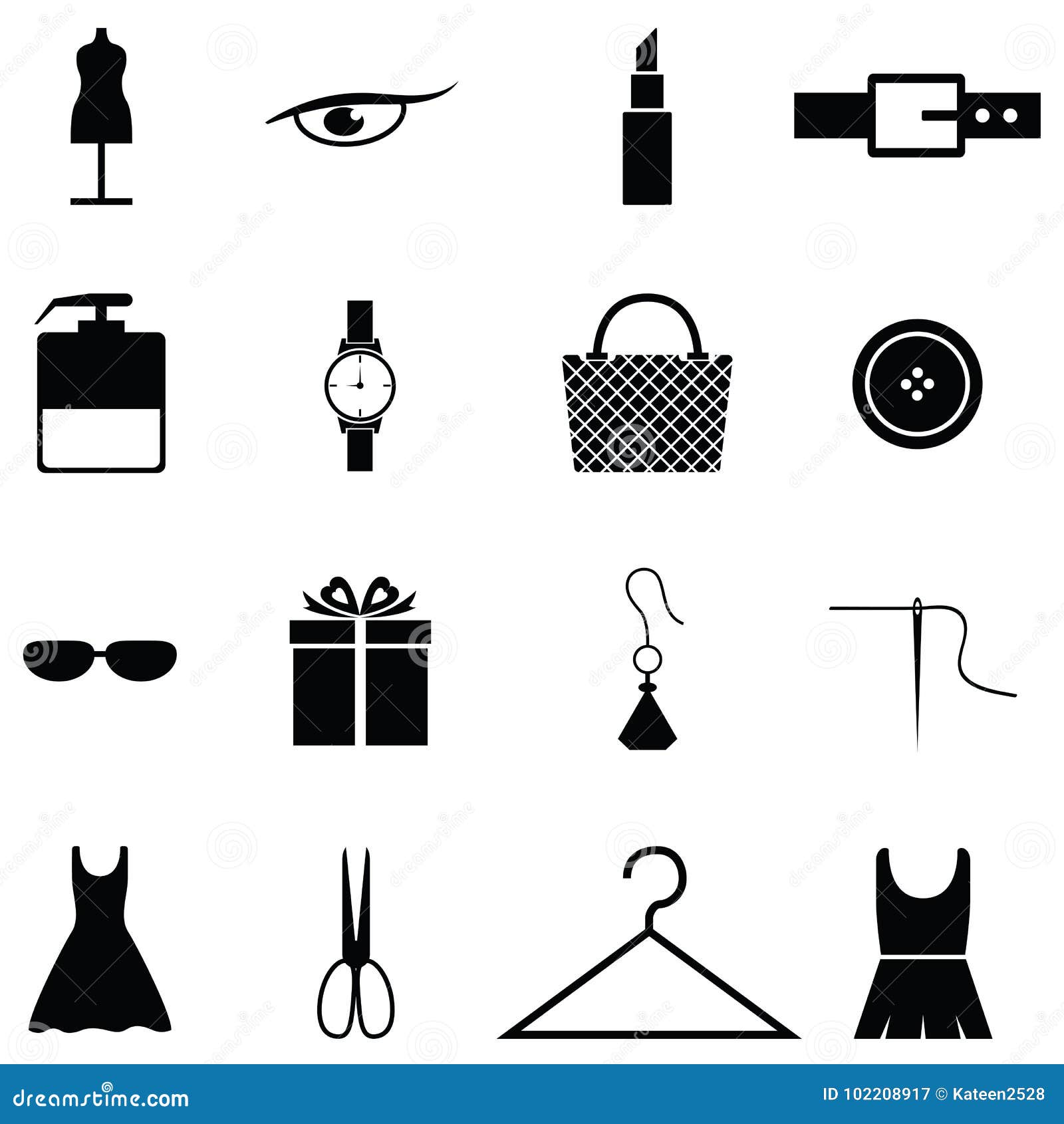 Sistema Del Icono De La Moda Ilustración del Vector - Ilustración de ...