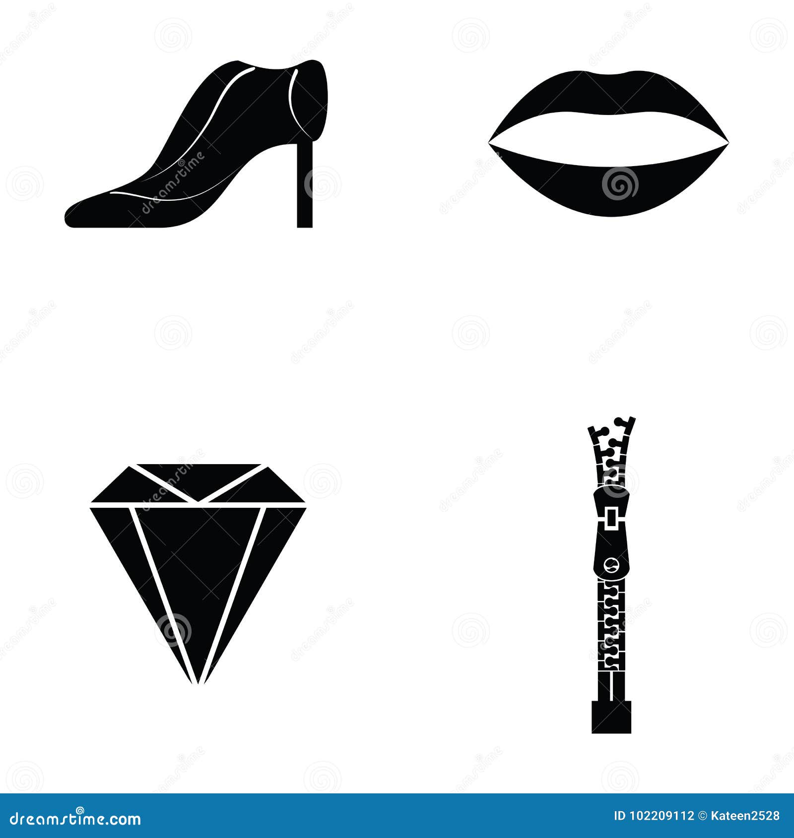 Sistema Del Icono De La Moda Ilustración del Vector - Ilustración de ...