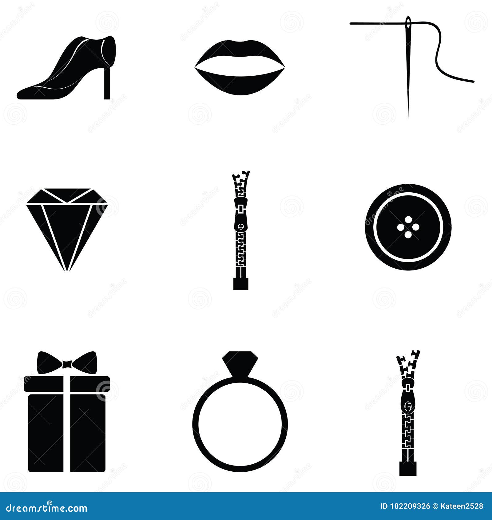 Sistema Del Icono De La Moda Ilustración del Vector - Ilustración de ...