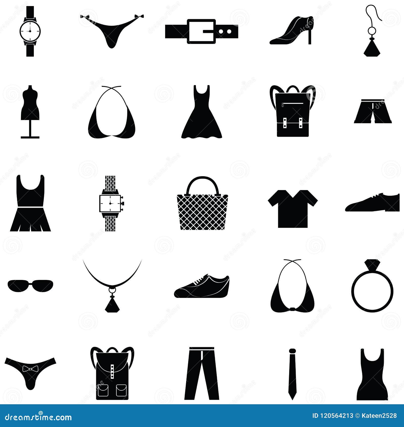 Sistema Del Icono De La Moda Ilustración del Vector - Ilustración de ...