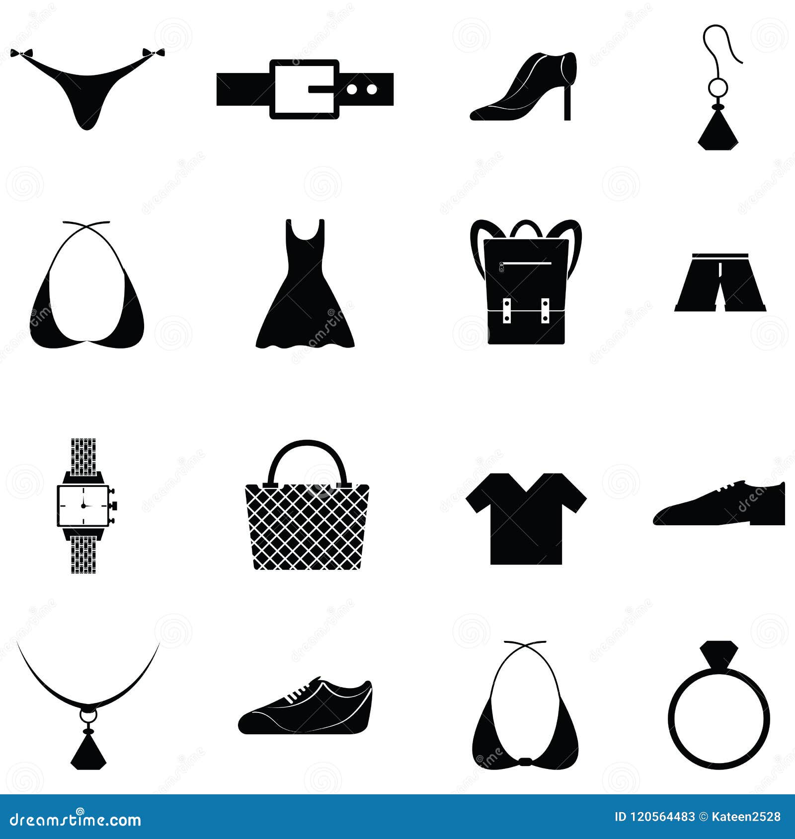 Sistema Del Icono De La Moda Ilustración del Vector - Ilustración de ...