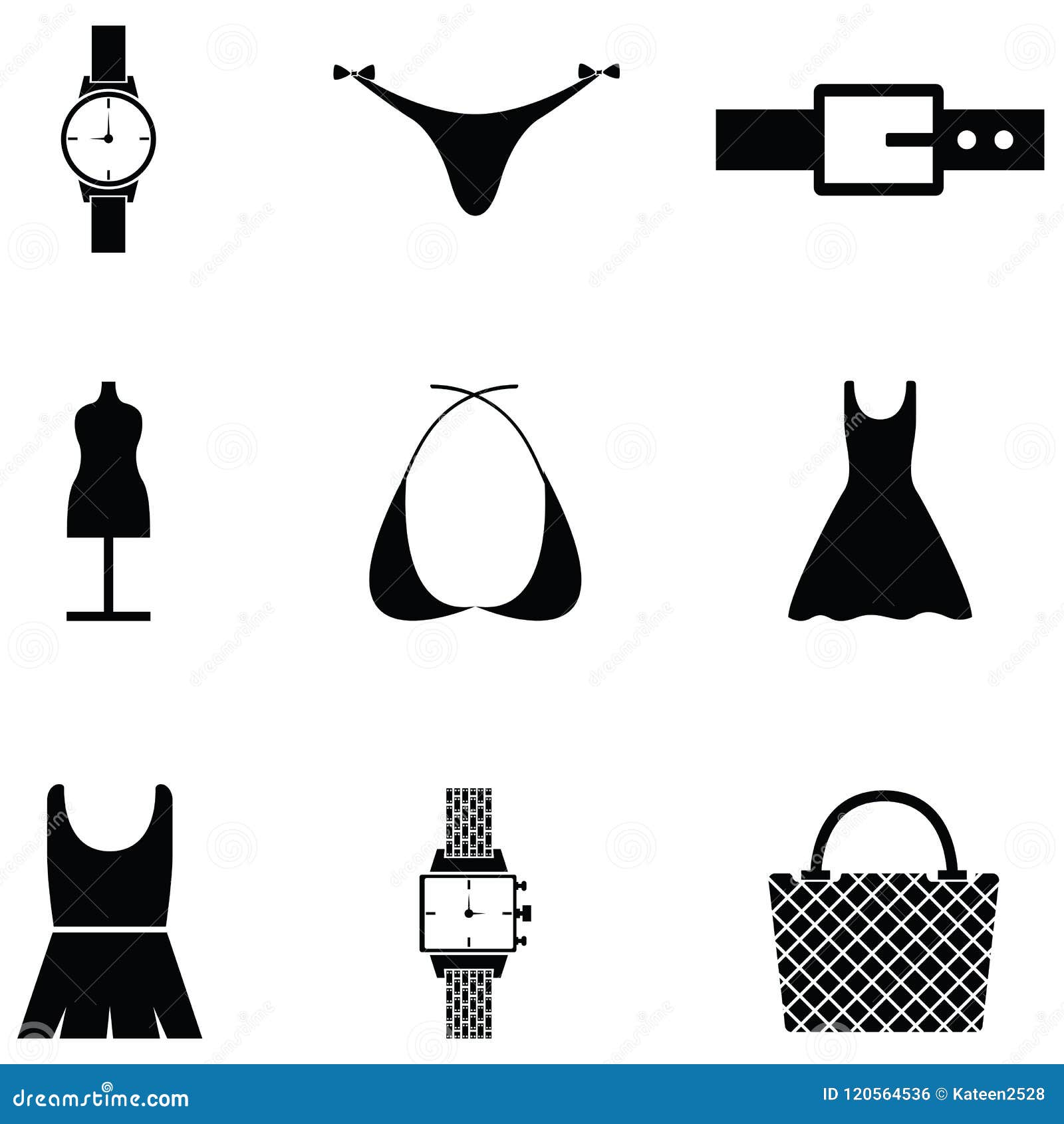 Sistema Del Icono De La Moda Ilustración del Vector - Ilustración de ...