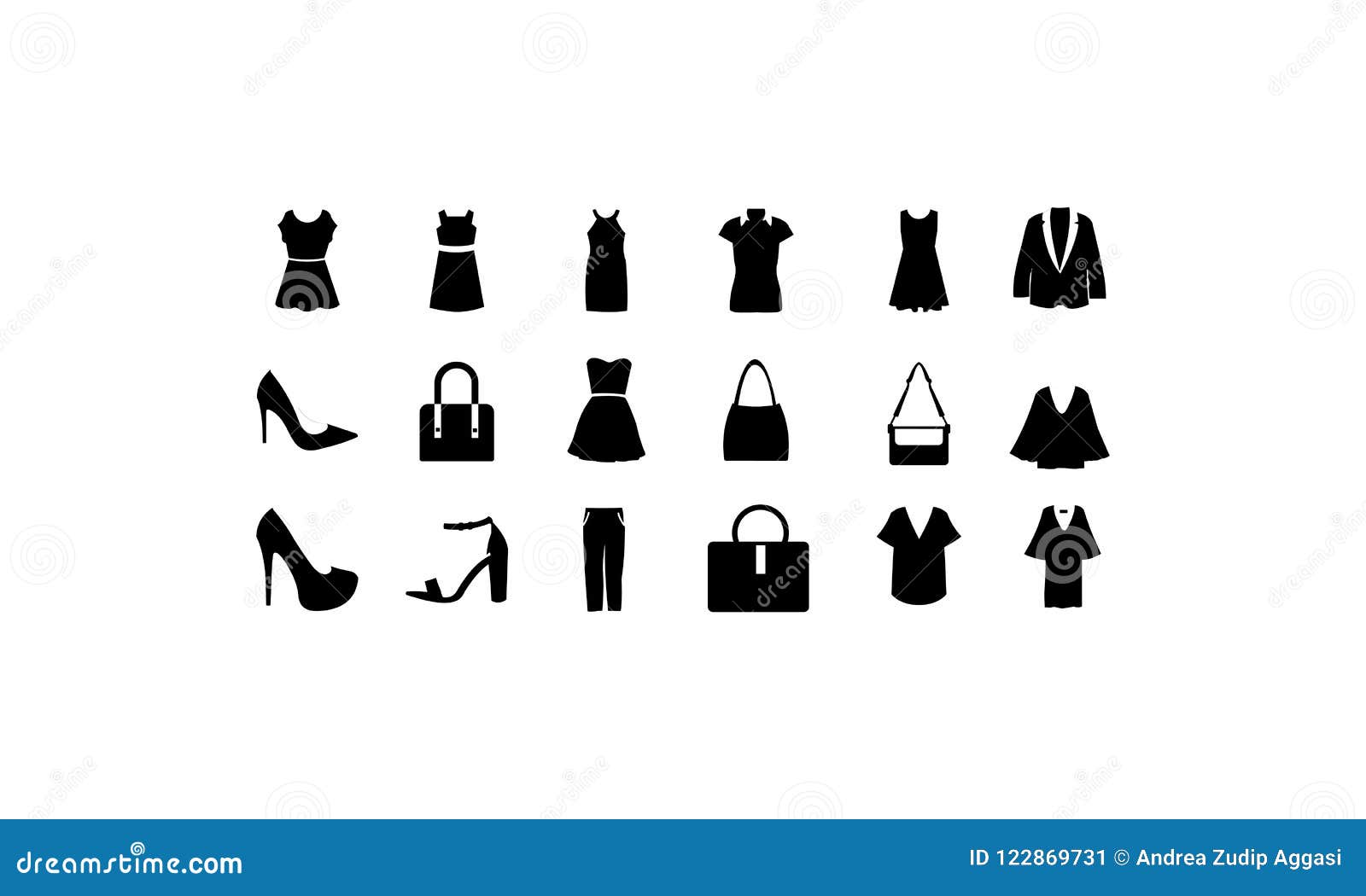 Sistema Del Icono De La Moda Del ` S De La Mujer, Muchacha De La Moda ...