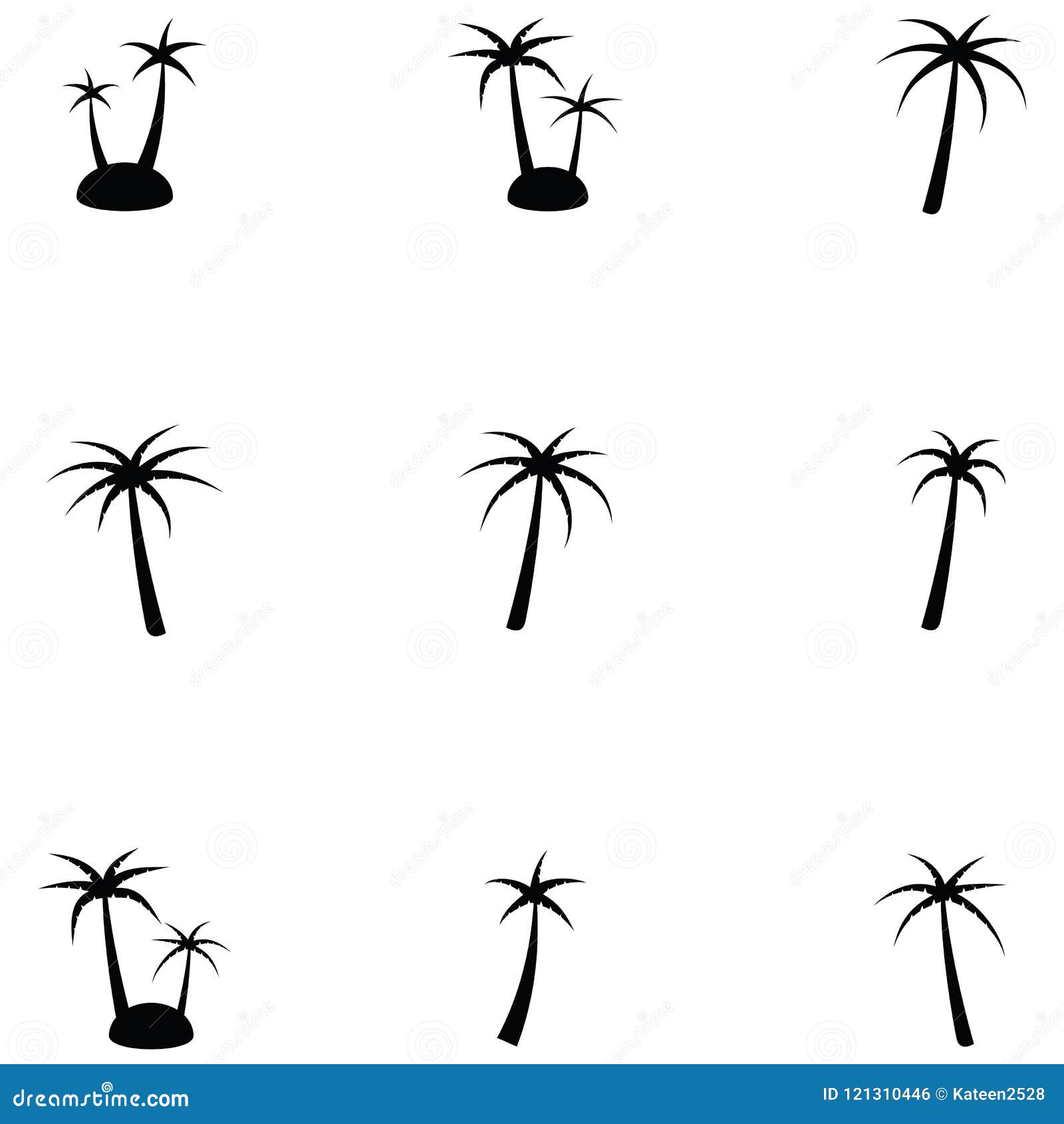 Sistema Del Icono De La Palmera Ilustración del Vector - Ilustración de ...