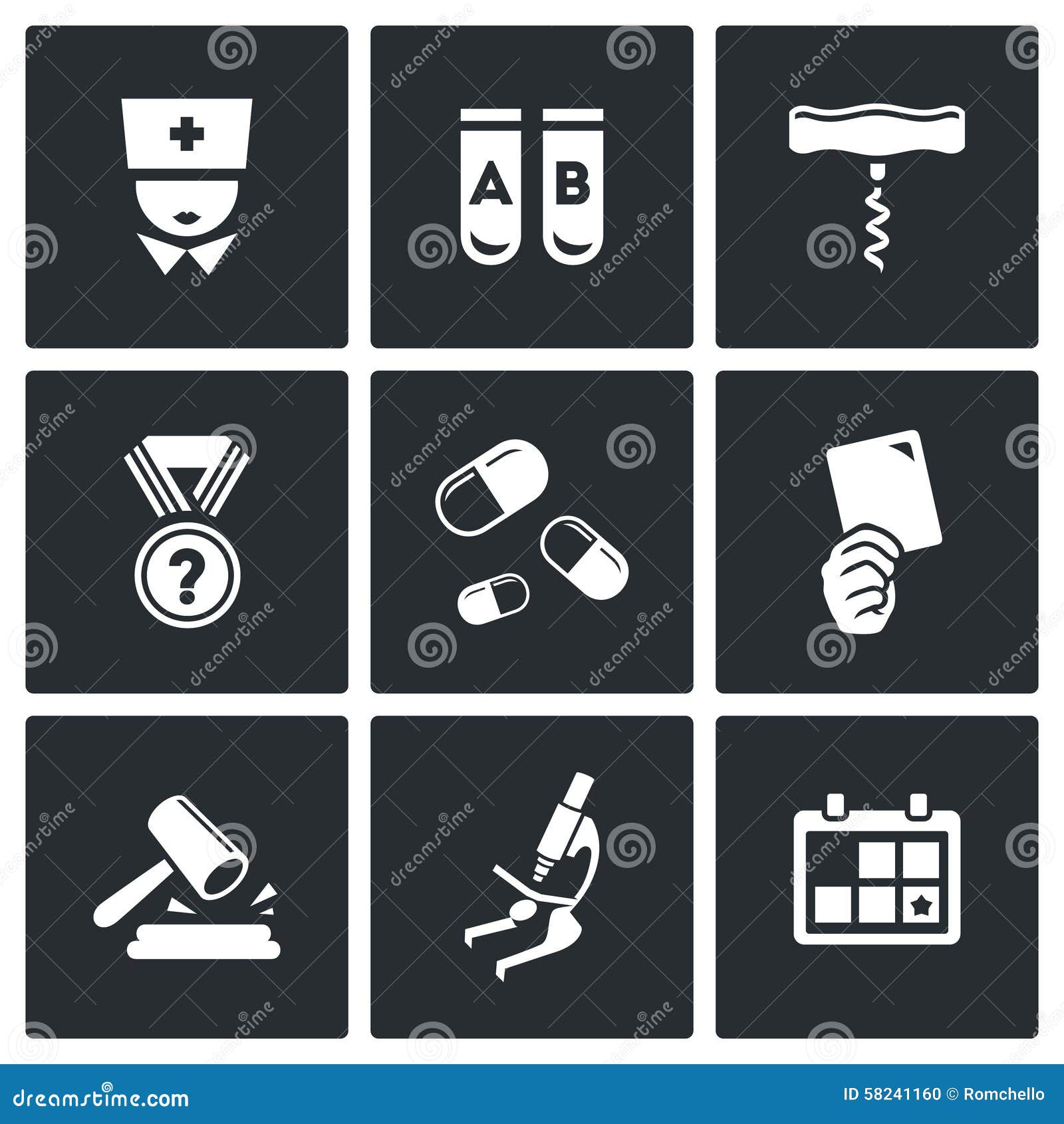 Sistema Del Icono De La Prueba De Doping Stock de ilustración ...