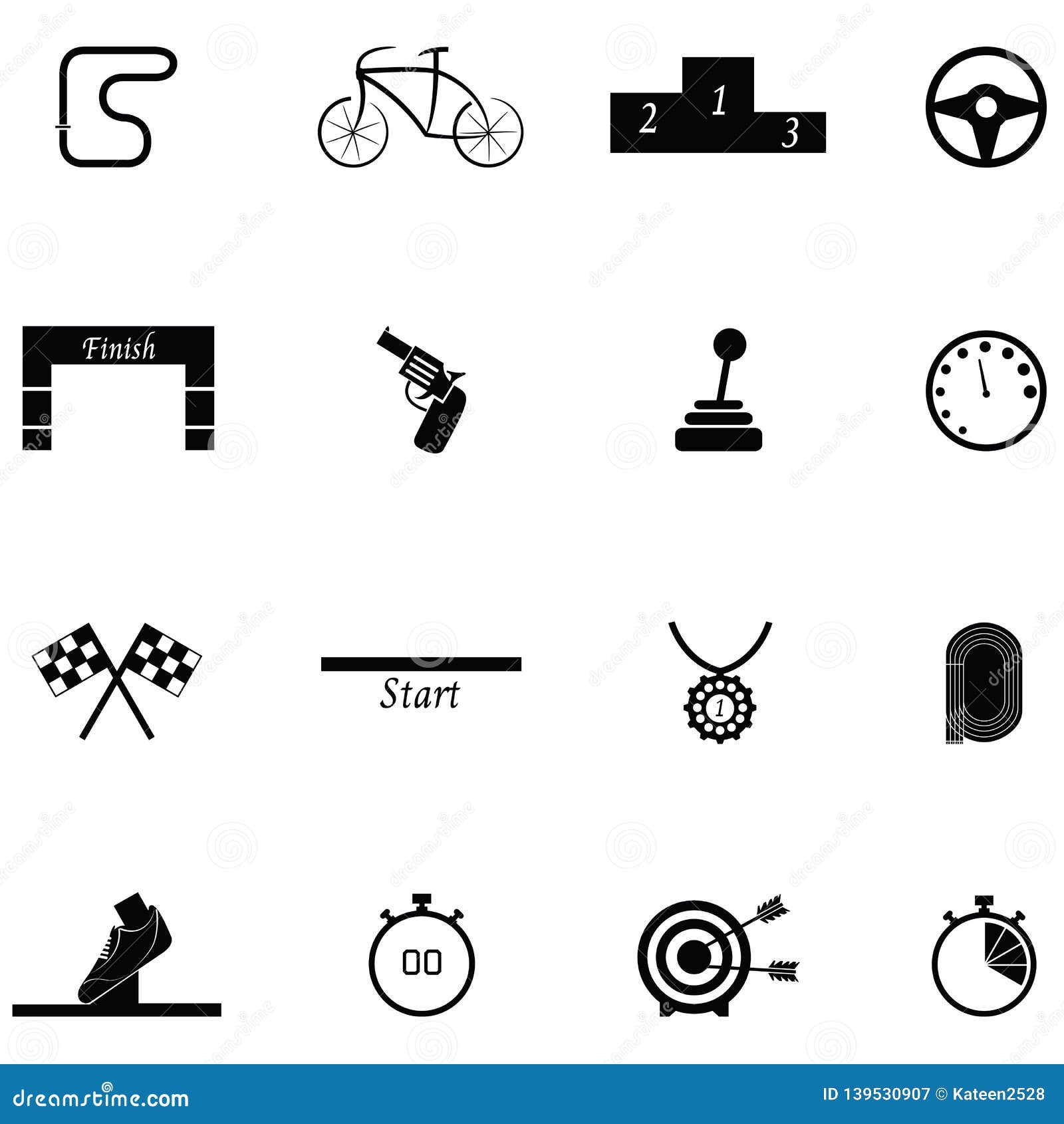 Sistema Del Icono De La Raza Ilustración del Vector - Ilustración de ...