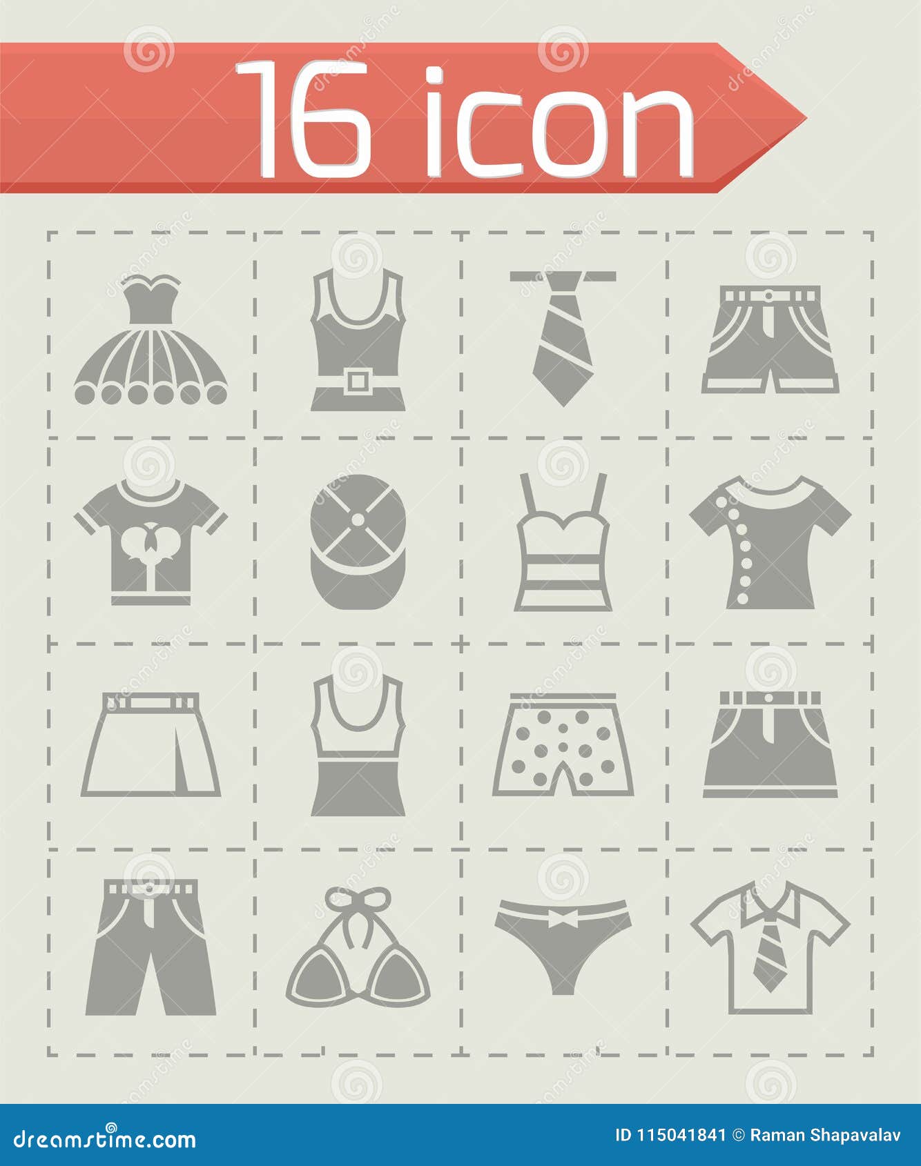 Sistema Del Icono De La Ropa Del Vector Ilustración del Vector ...