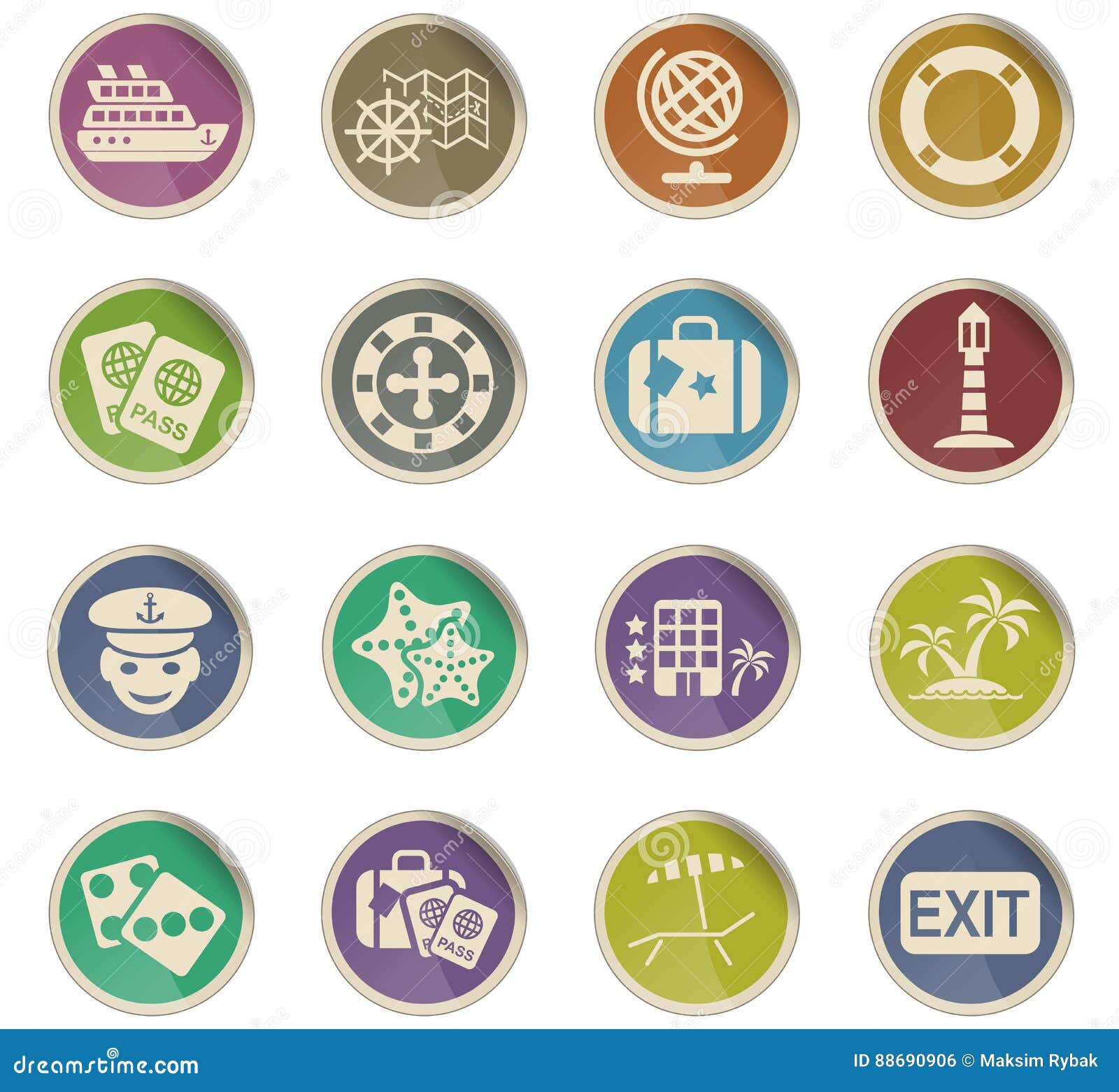 Sistema Del Icono De La Travesía Stock de ilustración - Ilustración de ...