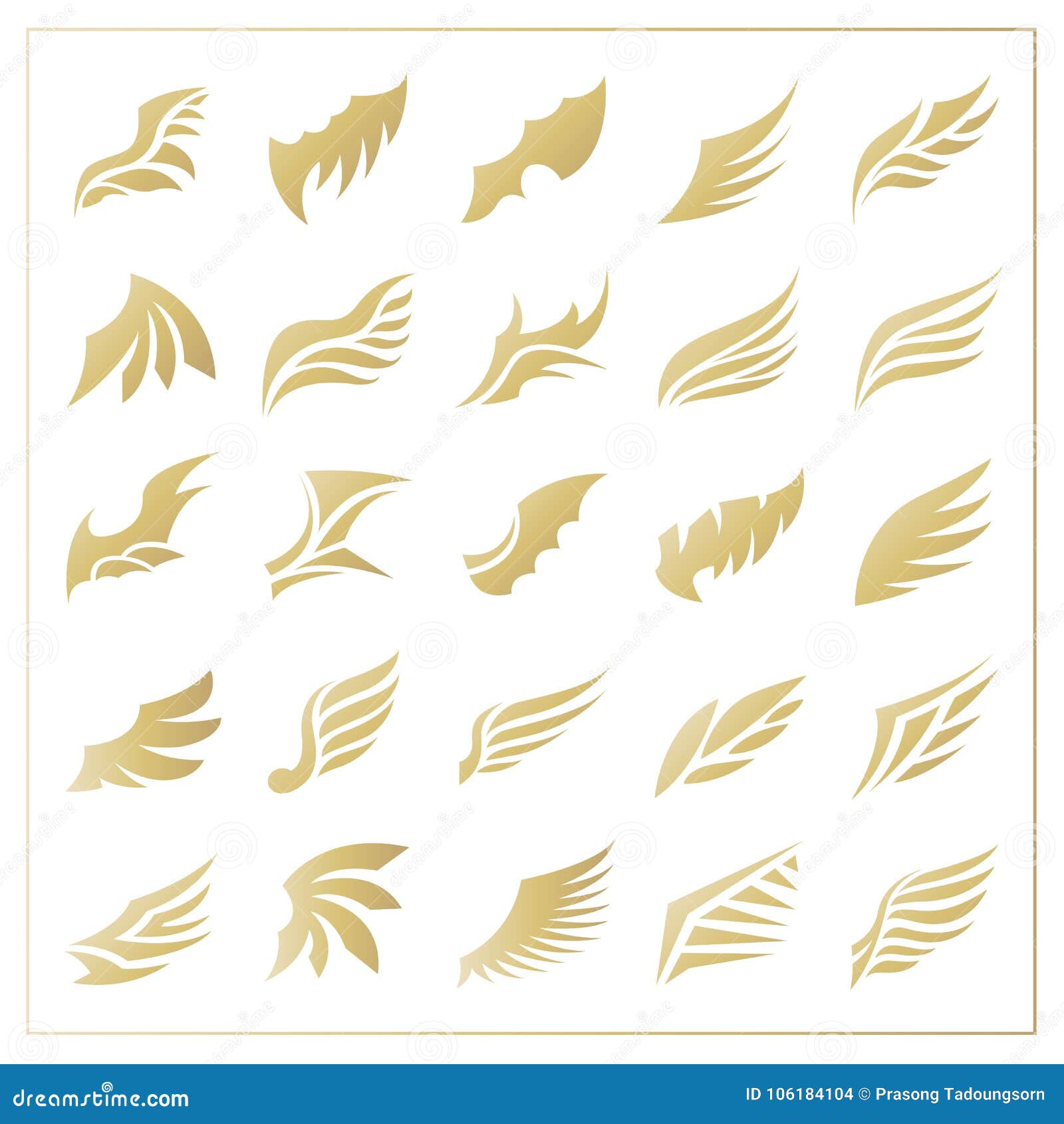 Sistema Del Icono De Las Alas Ilustración del Vector - Ilustración de ...