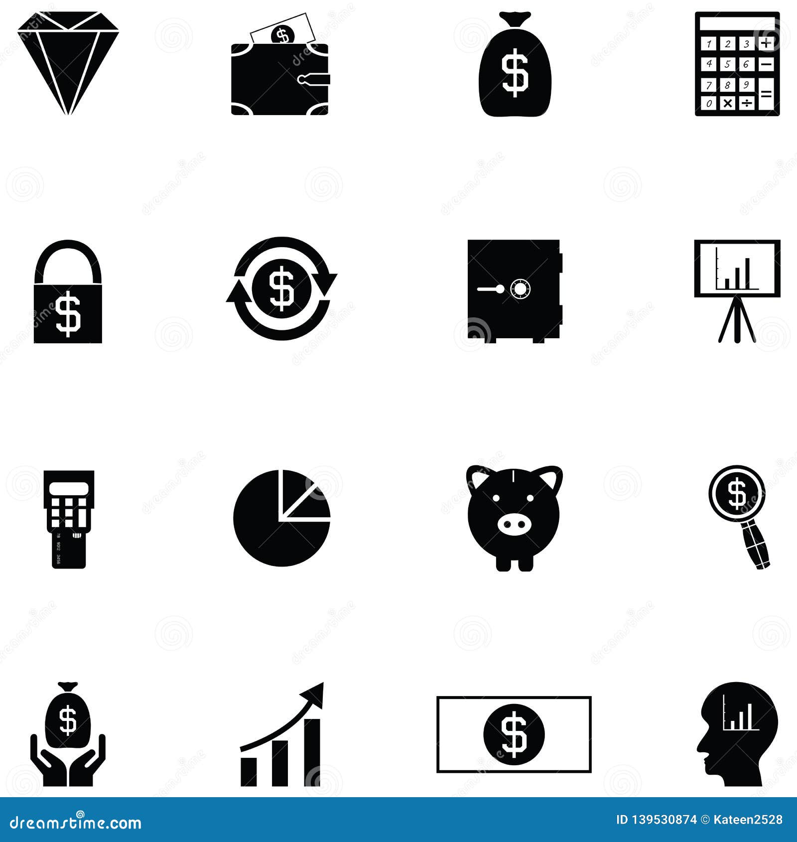 Sistema Del Icono De Las Inversiones Ilustración del Vector ...