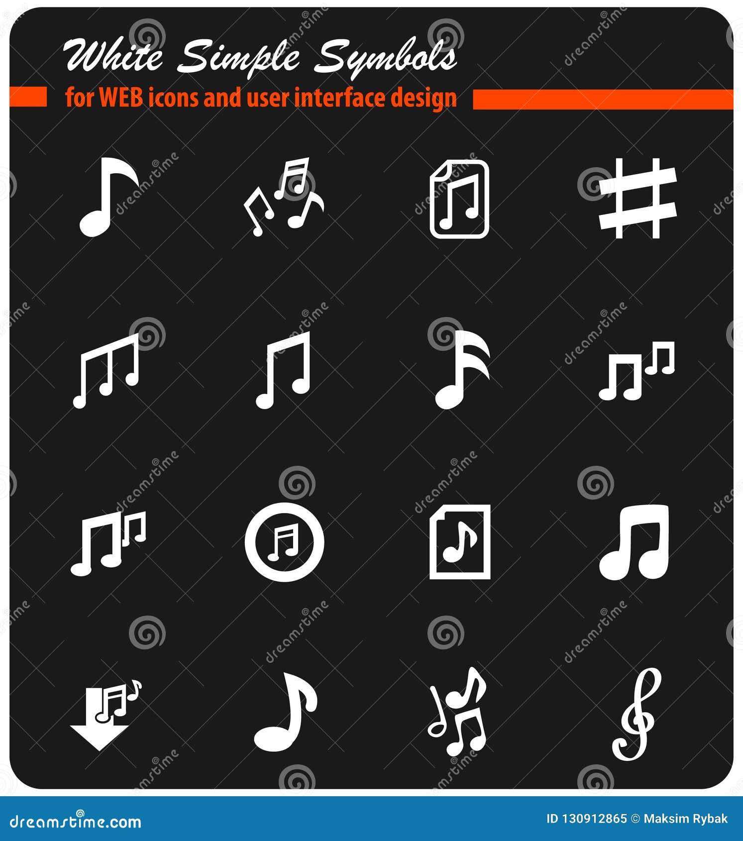 Sistema Del Icono De Las Notas Musicales Ilustración del Vector ...