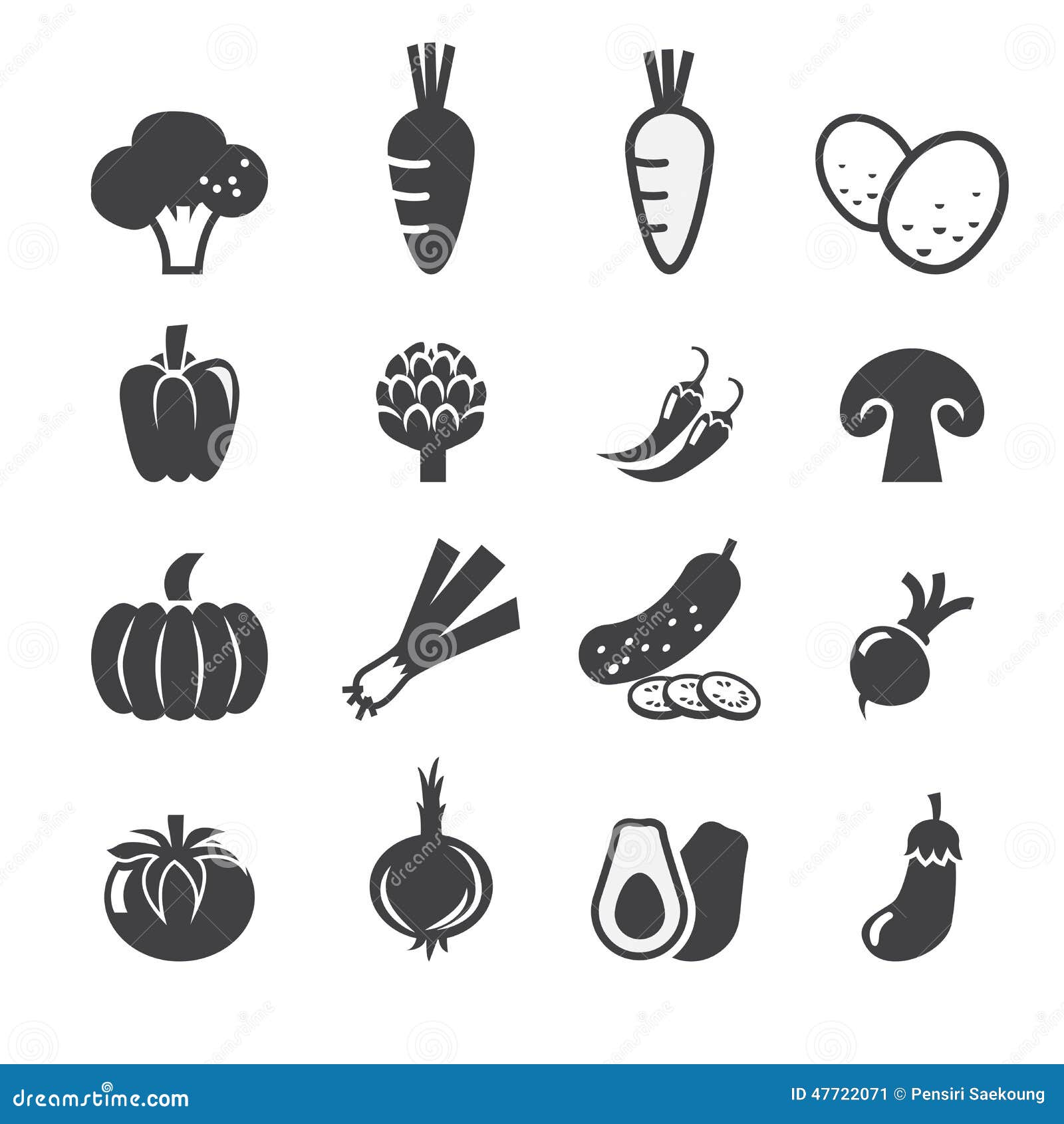 Sistema Del Icono De Las Verduras Ilustración del Vector - Ilustración ...