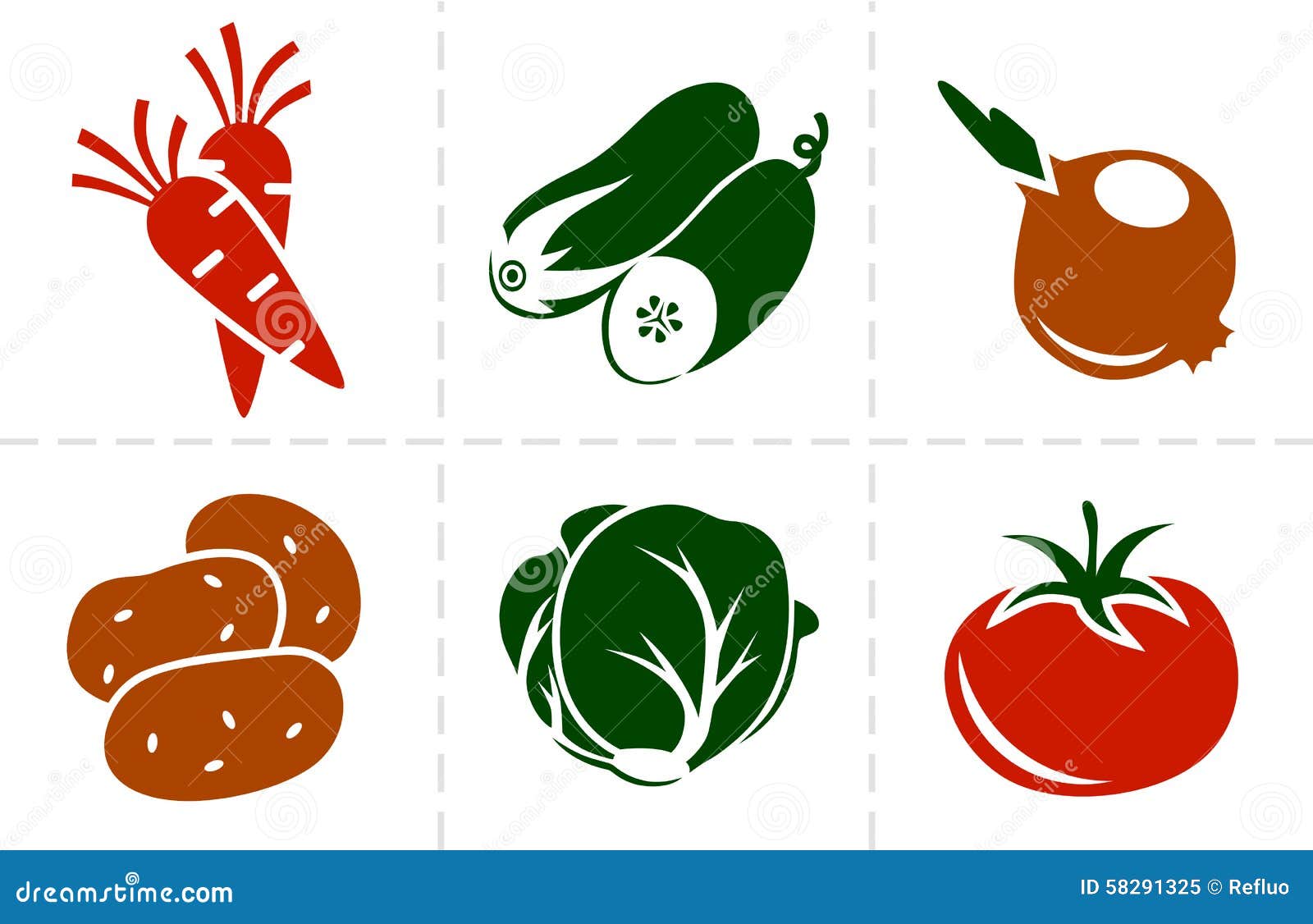 Sistema Del Icono De Las Verduras Ilustración del Vector - Ilustración ...