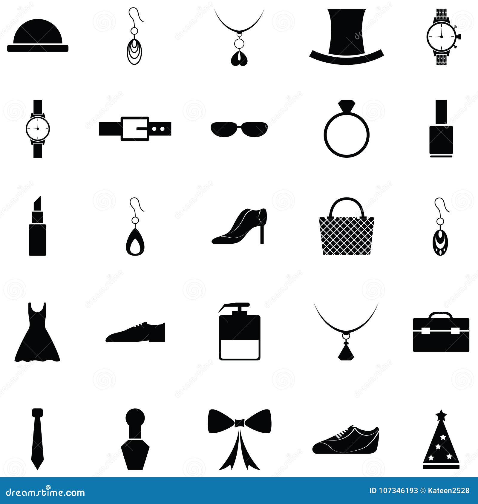 Sistema Del Icono De Los Accesorios Ilustración del Vector ...