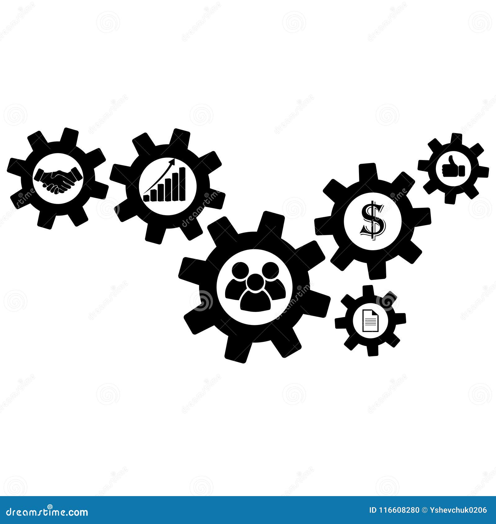 Sistema Del Icono De Los Ajustes Del Vector Del Mecanismo De Engranaje